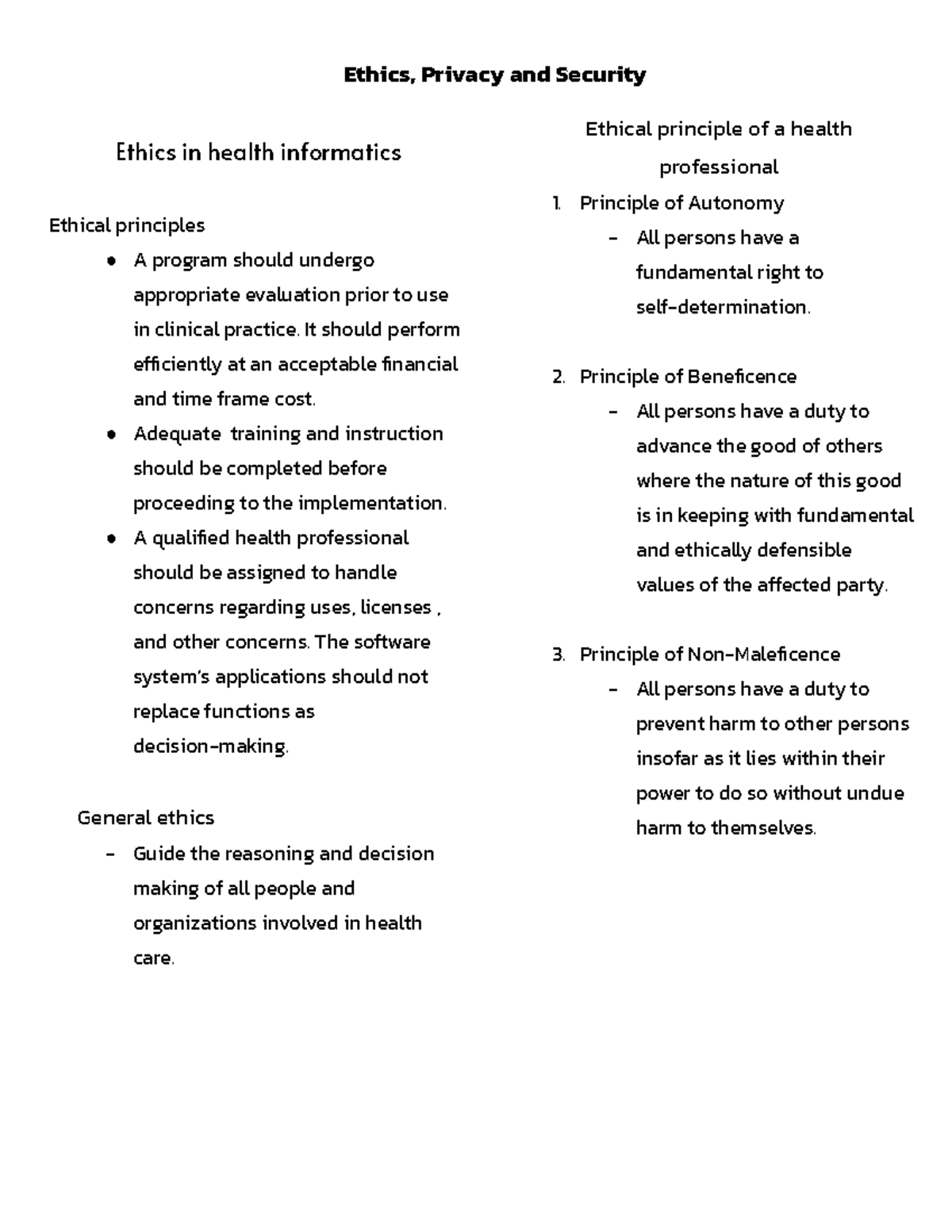 Ethics, Privacy and security - Ethics, Privacy and Security Ethics in ...