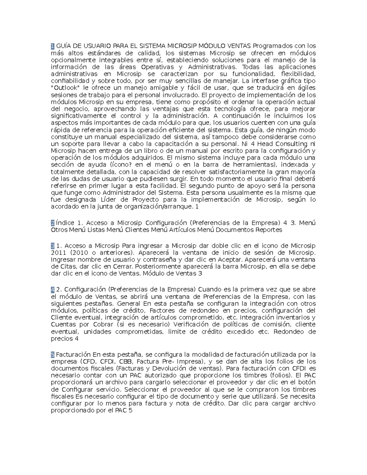 Sistema Microsip Módulo Ventas - 1 GUÍA DE USUARIO PARA EL SISTEMA ...
