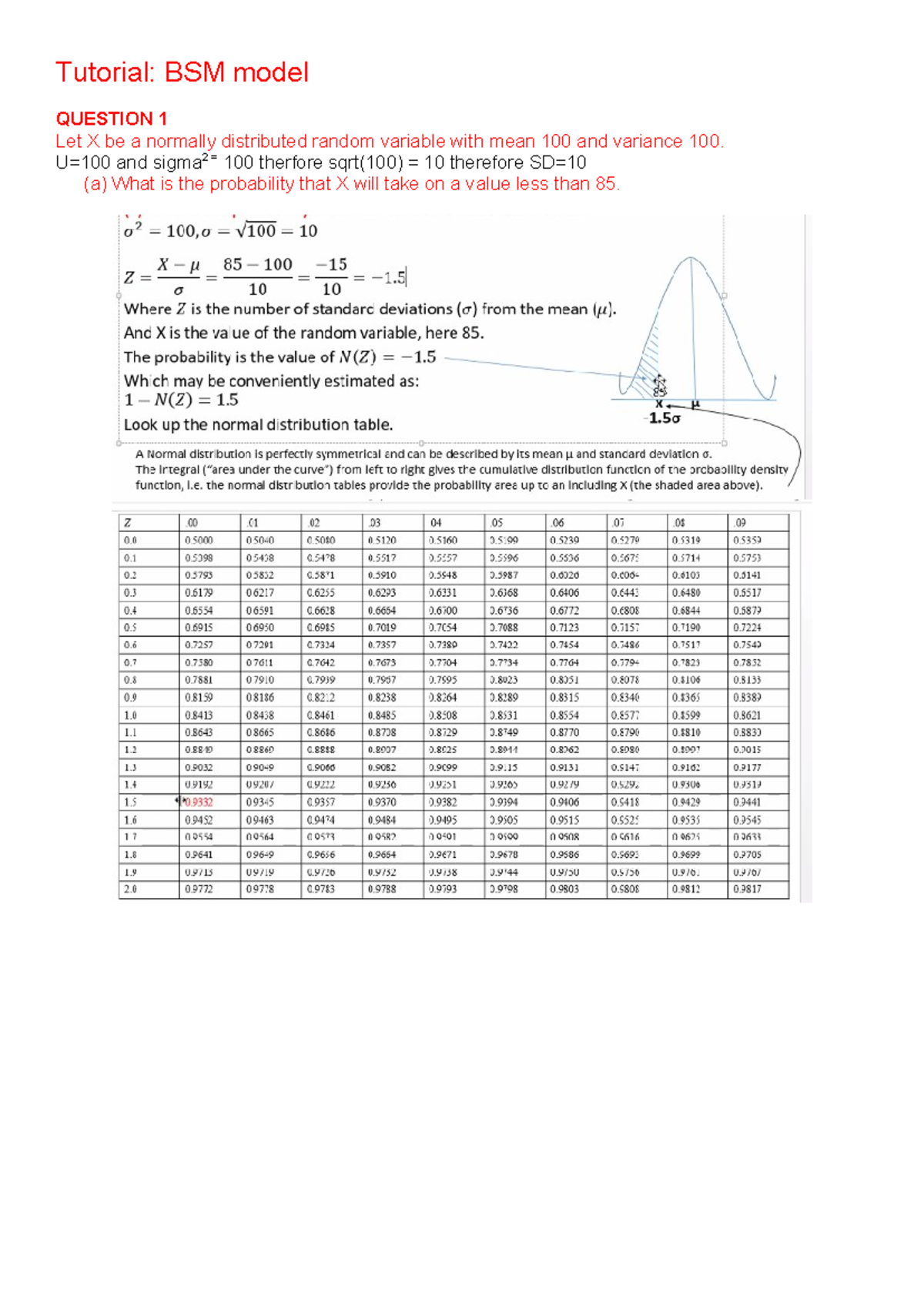 7- BSM tutorial - Practice Questions solutions for 2017/2018 semester 2 ...