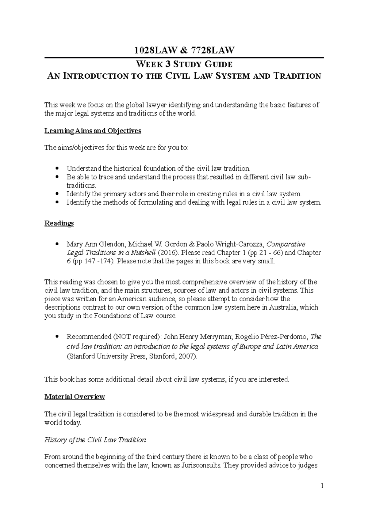 Week 3 Study Guide - 1028LAW & 7728LAW WEEK 3 STUDY GUIDE AN ...