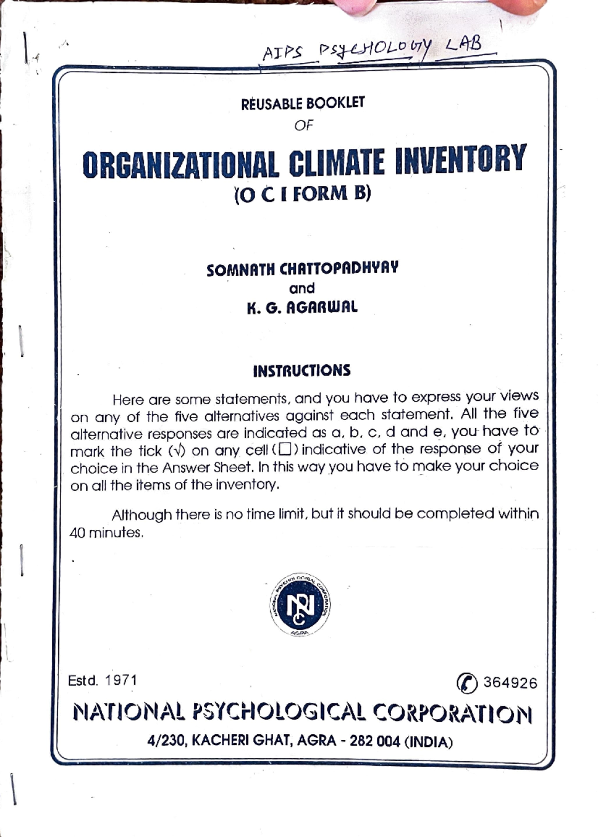 CLI Practical 4 PDF - Ocl - Clinical Psychology - Studocu