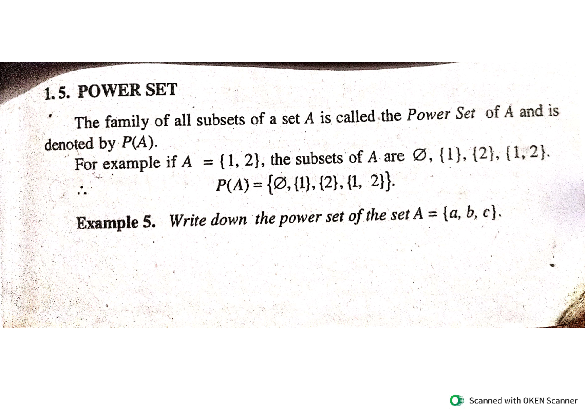 Power set, universal set, venn diagrams - B.A Economics - Studocu
