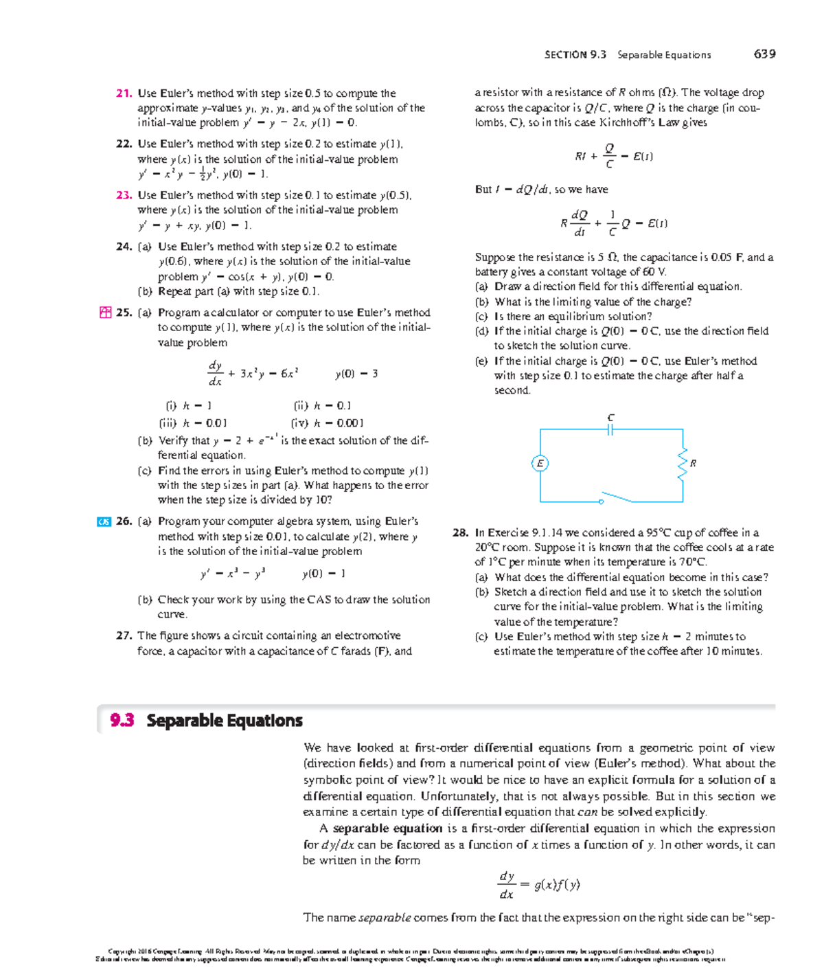 Math ch9-3 - math work - SECTION 9 Separable Equations 639 a resistor ...