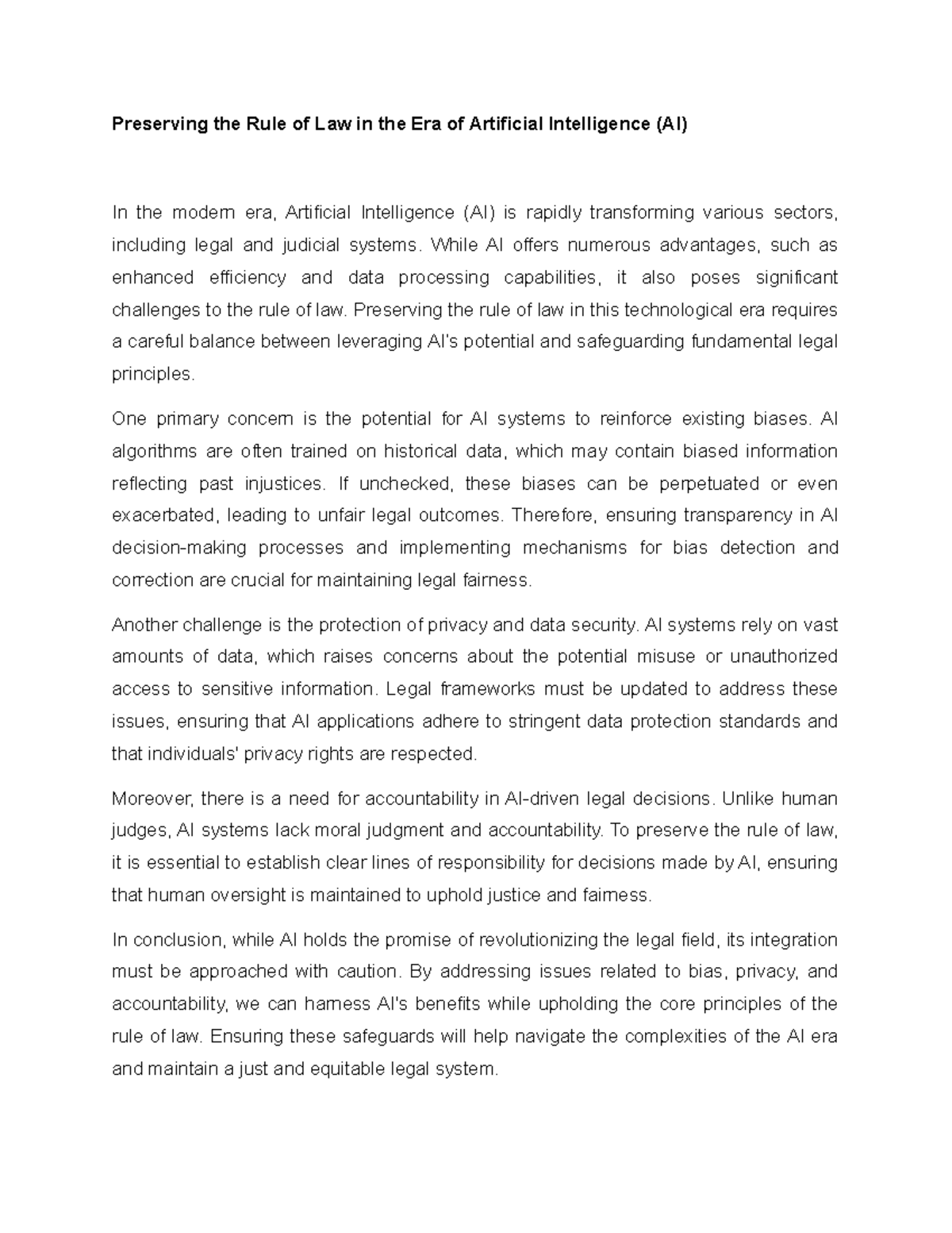 Preserving the Rule of Law in the Era of Artificial Intelligence ...
