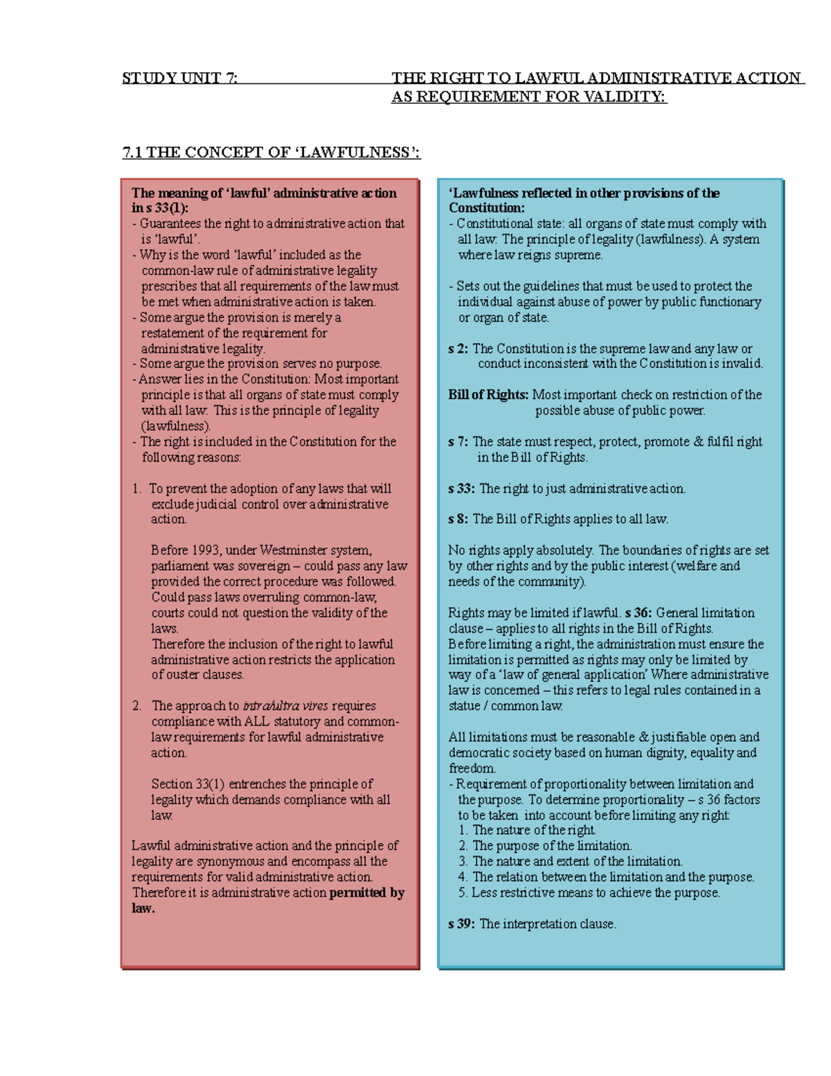 ADL2601 7 Lawful Administrative Action - The meaning of ‘lawful ...