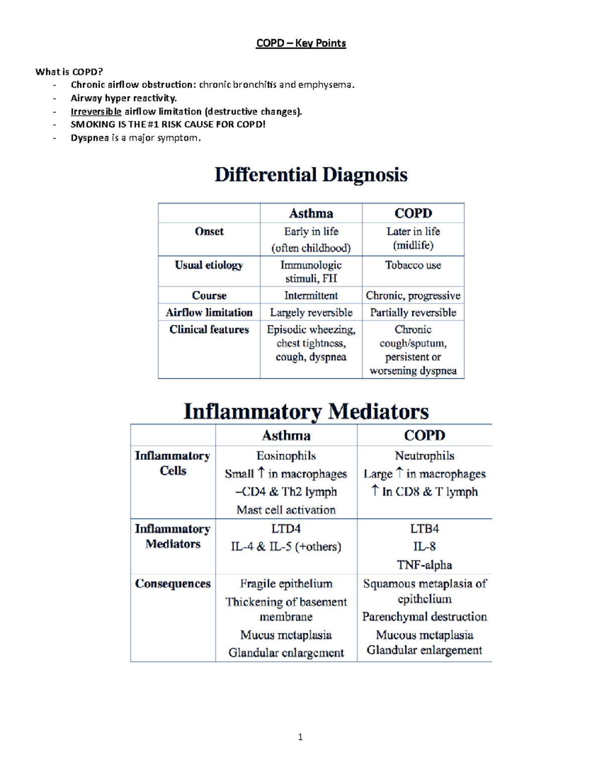 COPD – Key Points - COPD – Key Points What is COPD? - Chronic airflow ...