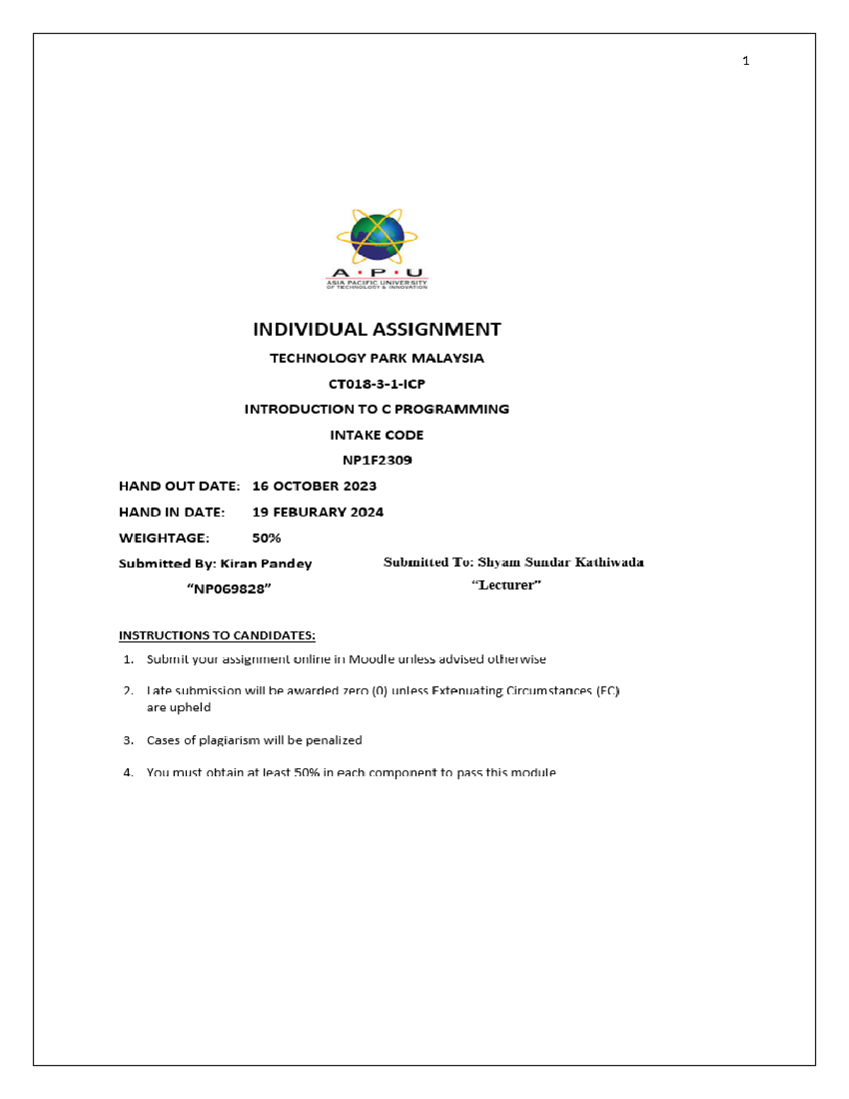 Np069828 Introduction To C Programming Introduction An Election Is The Main Backbone Upon