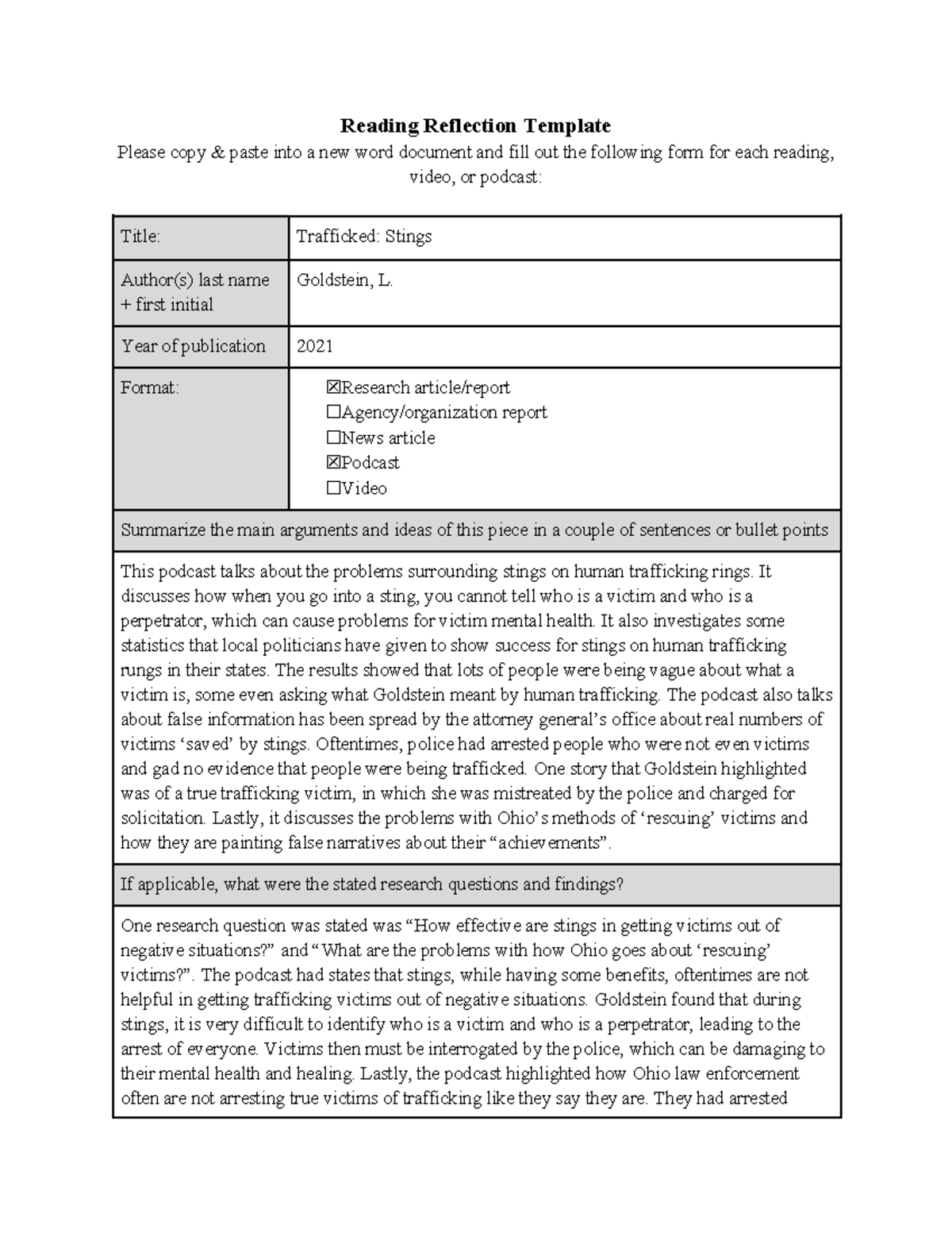 Ashlin Gallagher-Reading Reflection #6 - CRIM1300 - NU - Studocu