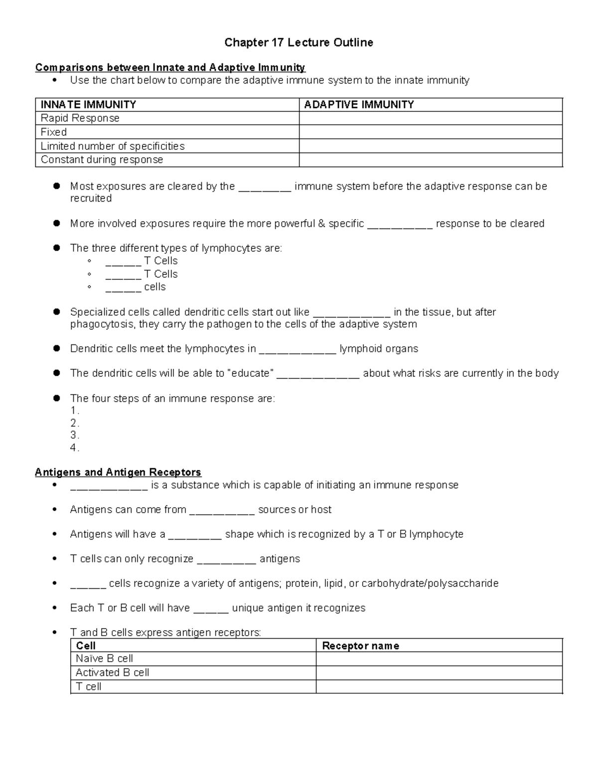 Chapter 17 Lecture Outline - Chapter 17 Lecture Outline Comparisons ...