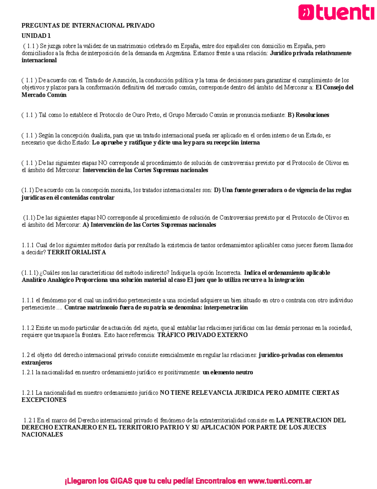 Preguntero INT Privado - Warning: TT: undefined function: 32 PREGUNTAS DE INTERNACIONAL PRIVADO ...