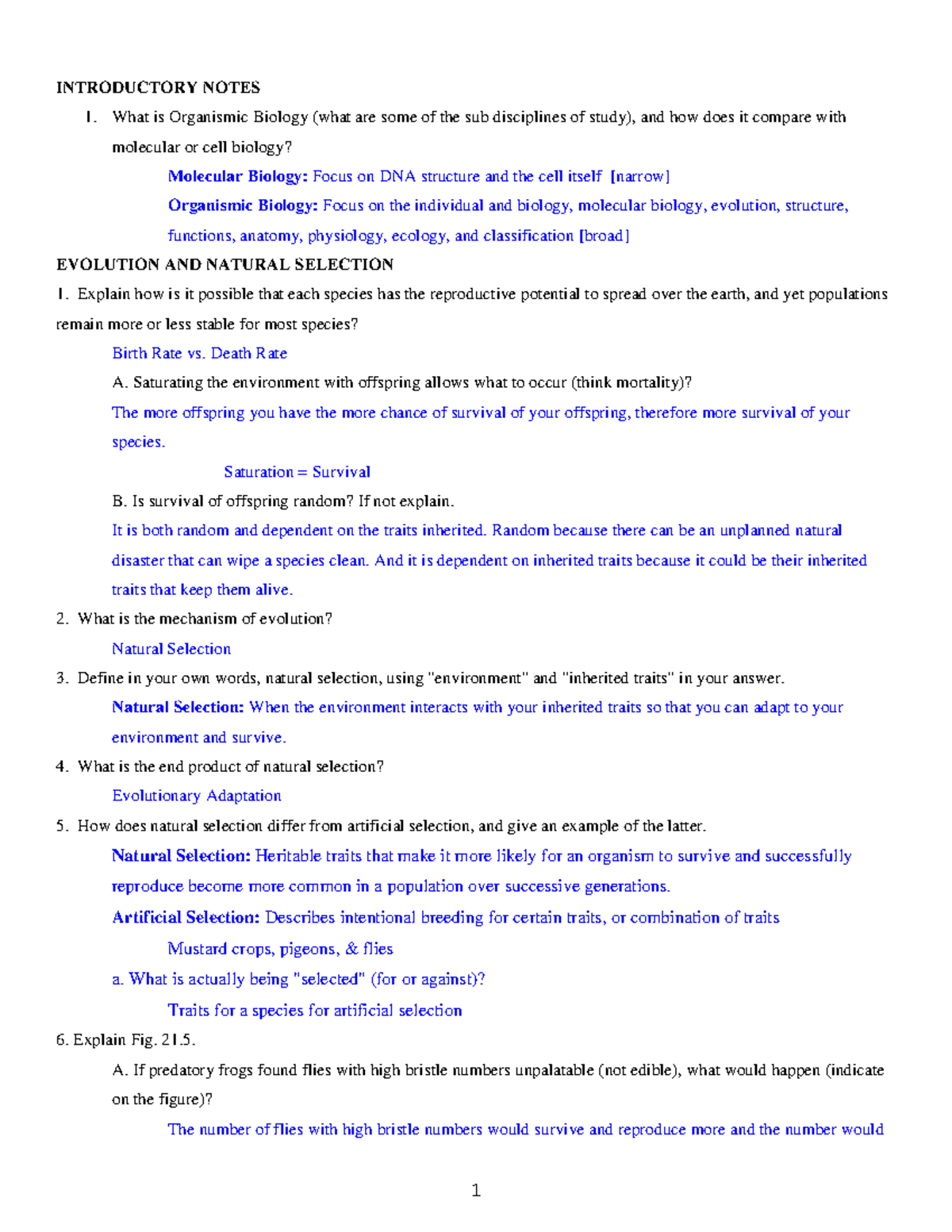 Lecture Notes, Lecture Study Guide 1 & 2 - INTRODUCTORY NOTES 1. What ...