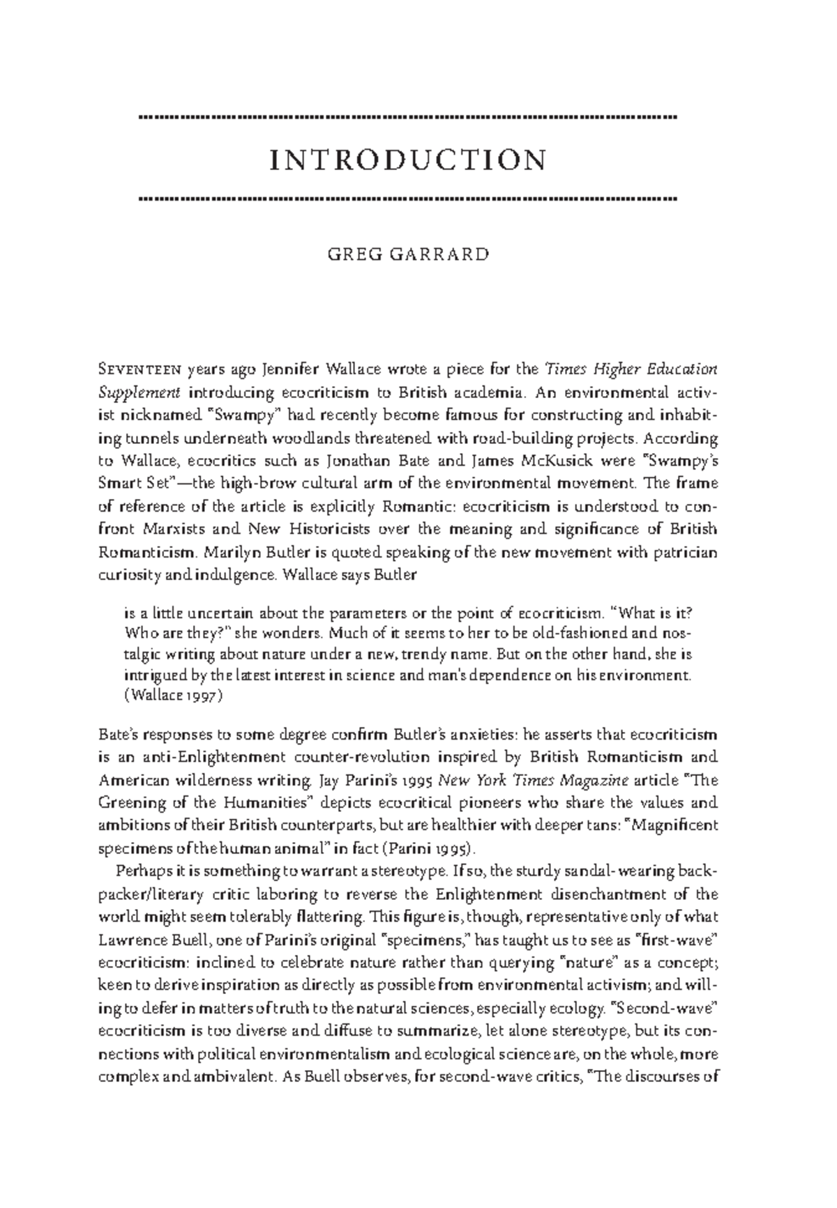 Garrad chapters - saggio critico - I N T R OD U C T ION GREG GARRARD S ...