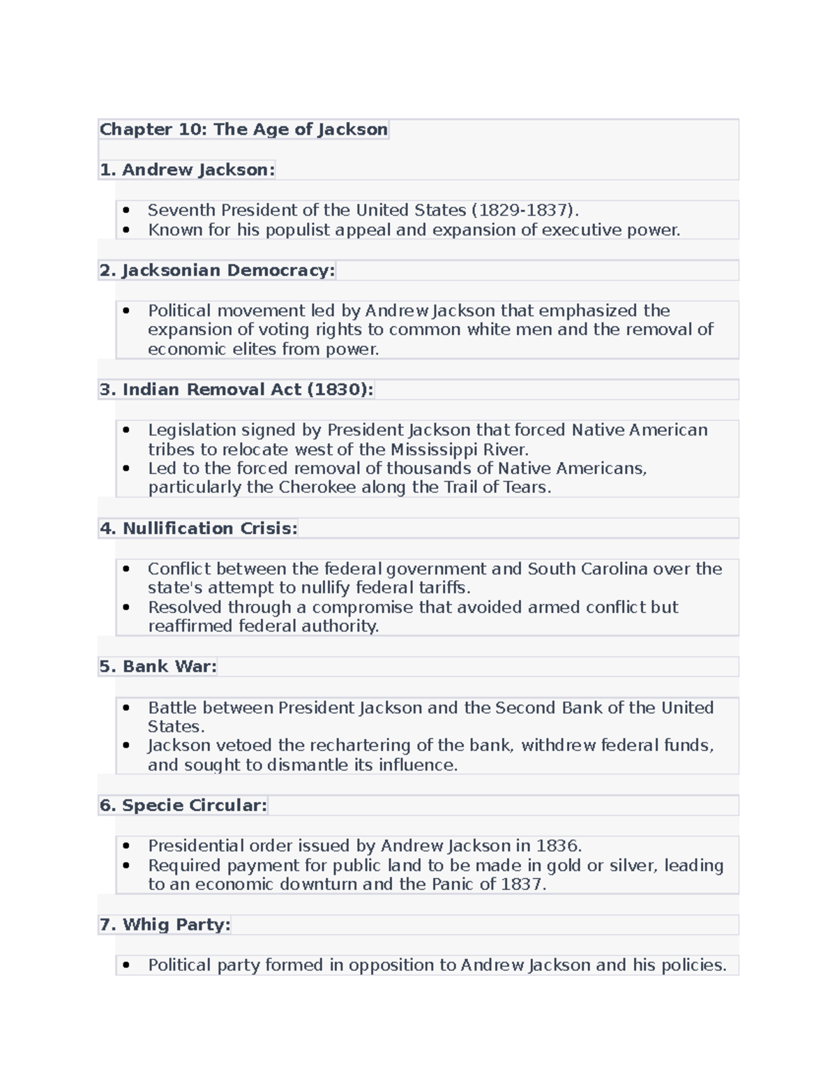 Chapter 10 quiz study guide - Chapter 10: The Age of Jackson Andrew ...