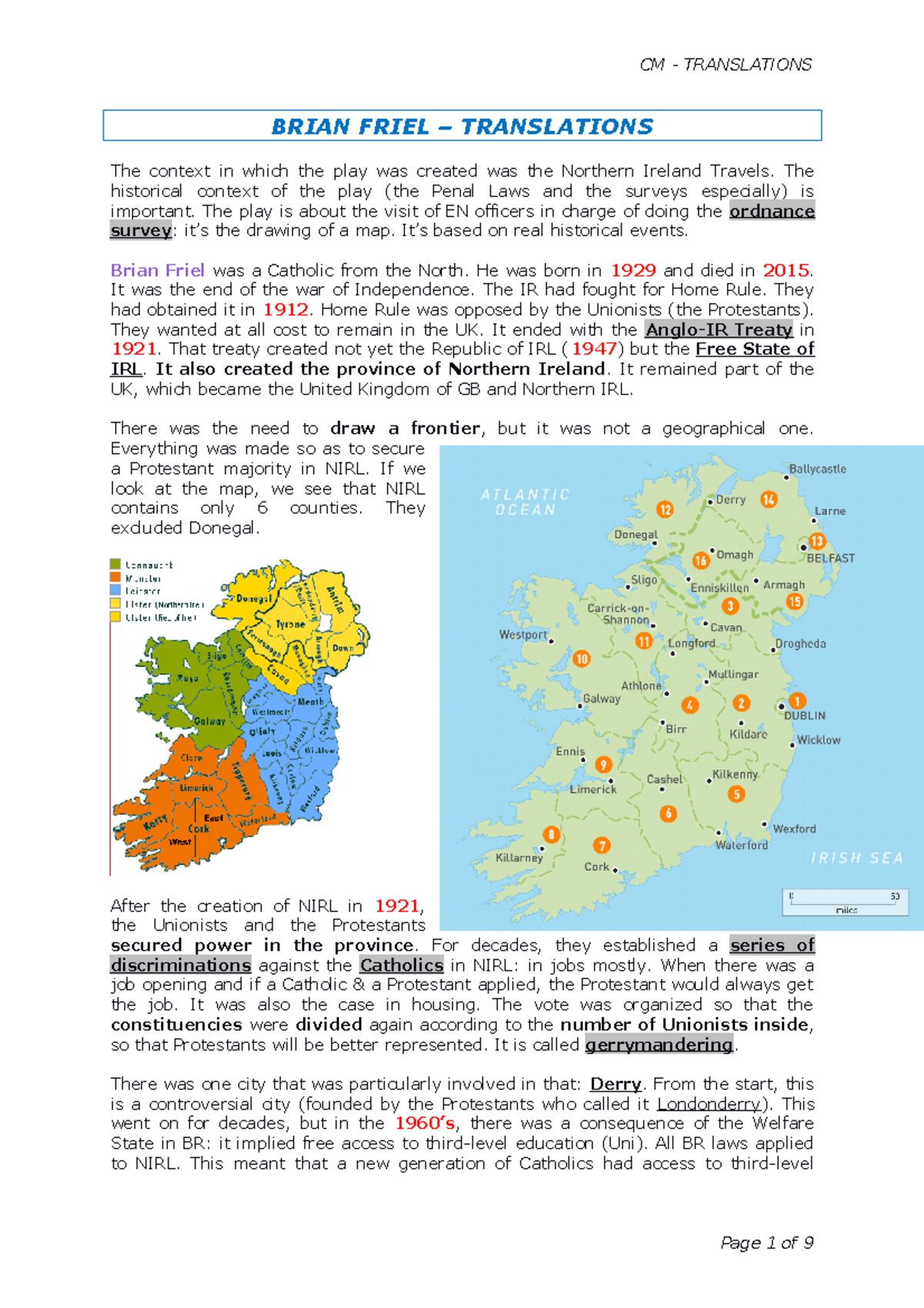 Translations - Brian Friel CM - CM - TRANSLATIONS BRIAN FRIEL ...