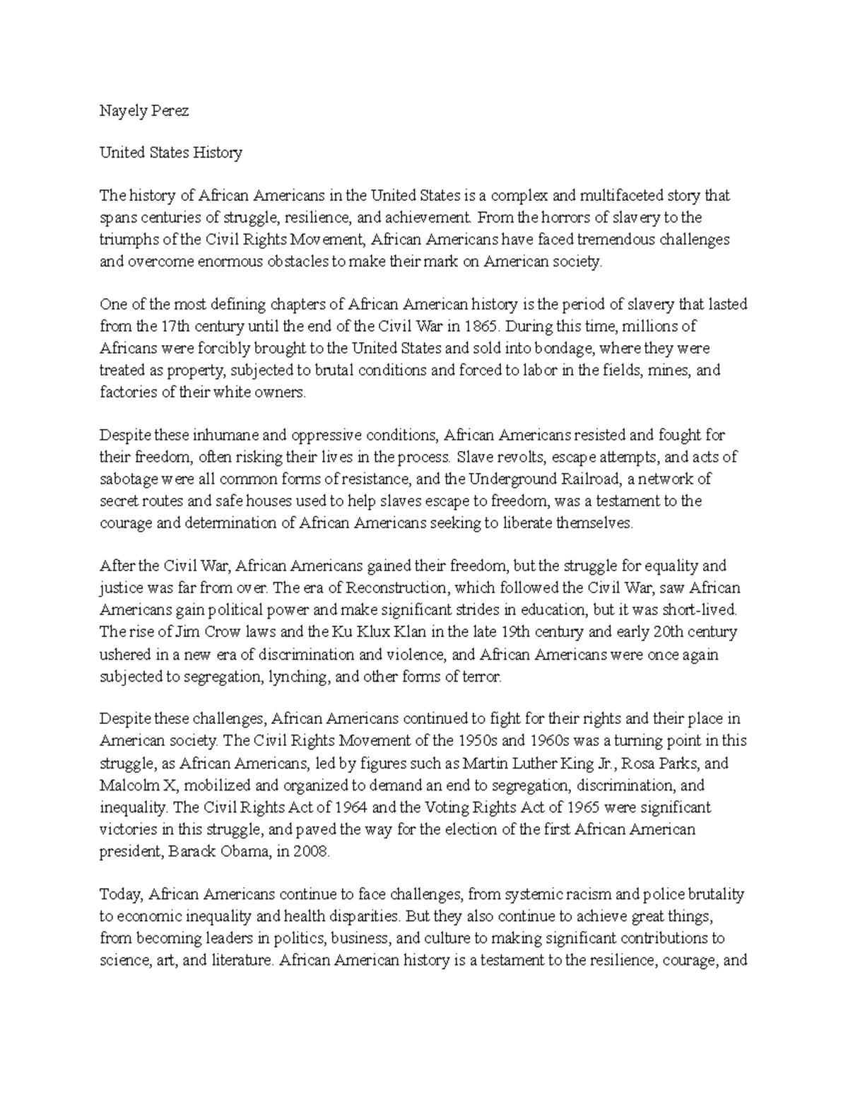 African Americans - From the horrors of slavery to the triumphs of the ...