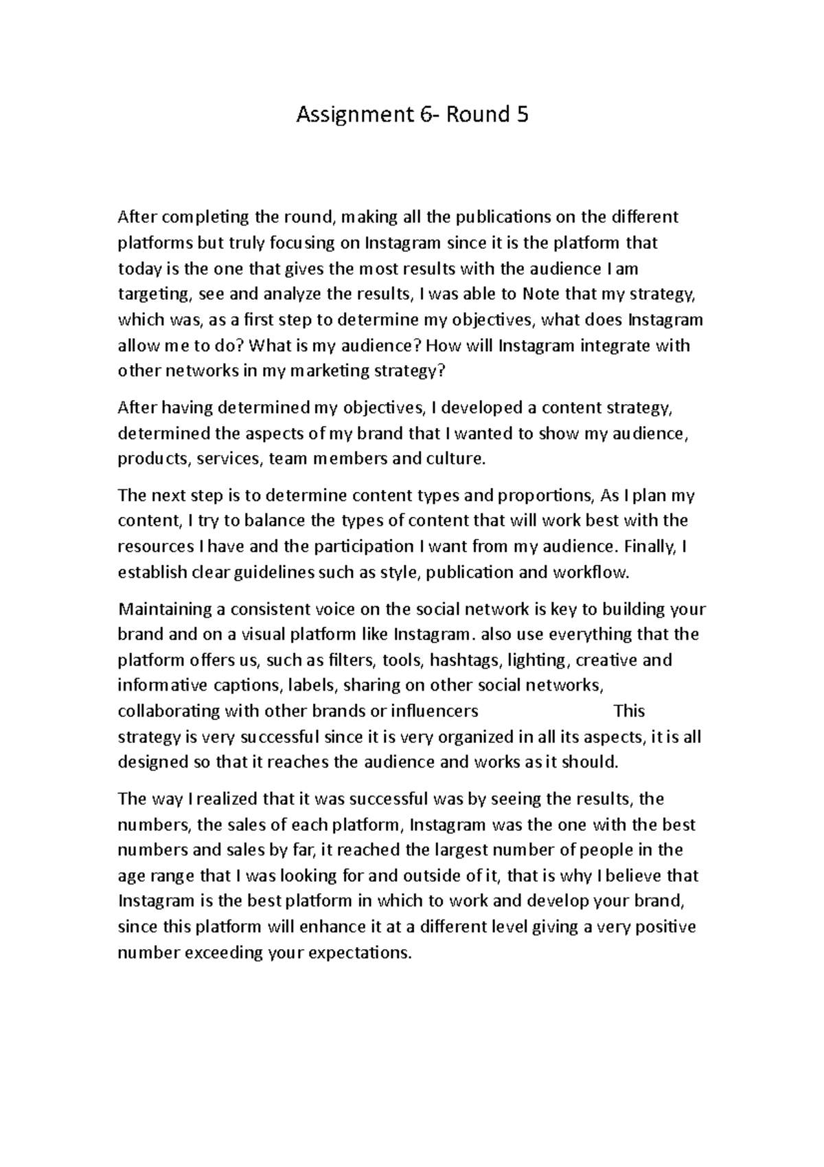 Assignment 6- Round 5 - The next step is to determine content types and ...