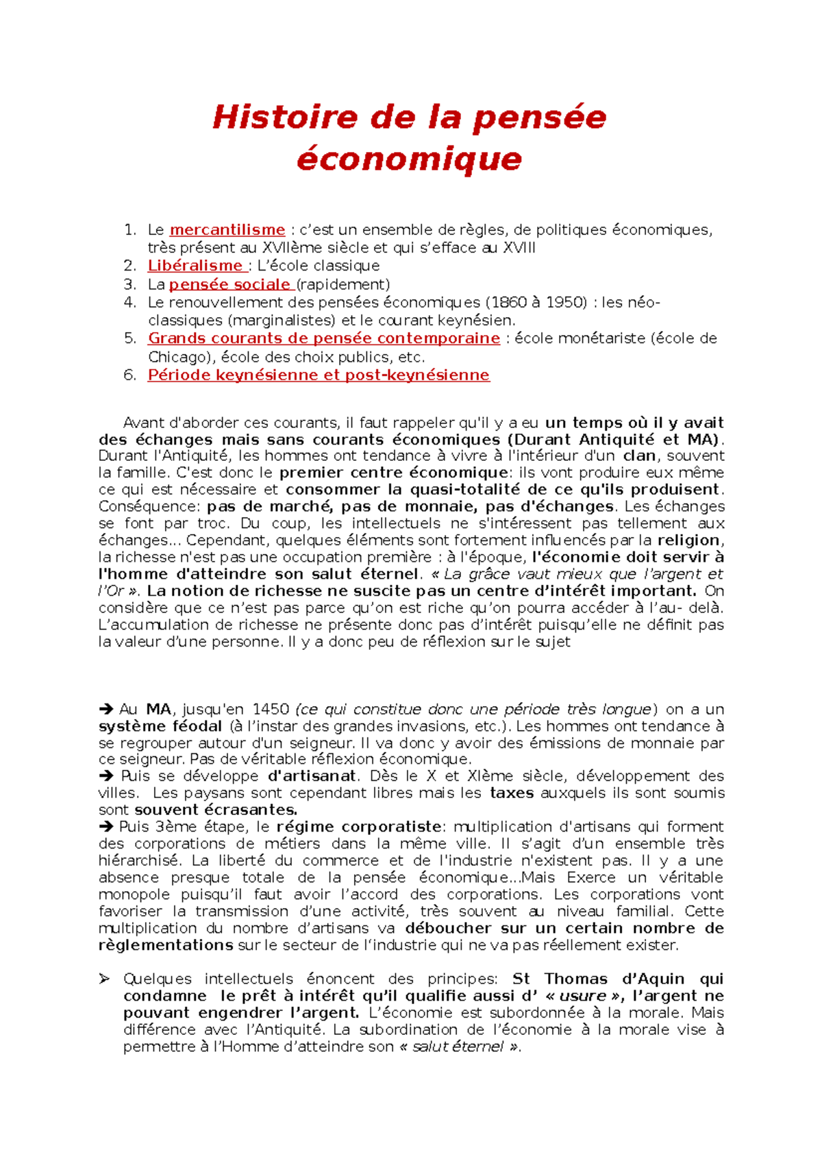 2- Le mercantilisme - Notes de cours 2 - Histoire de la pensée ...