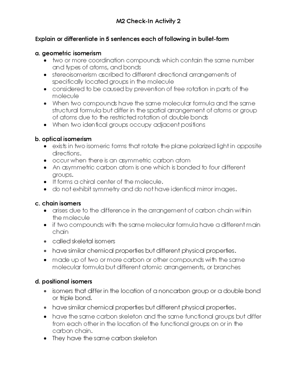 Lec M2 Check-In Activity 2 - M2 Check-In Activity 2 Explain or ...