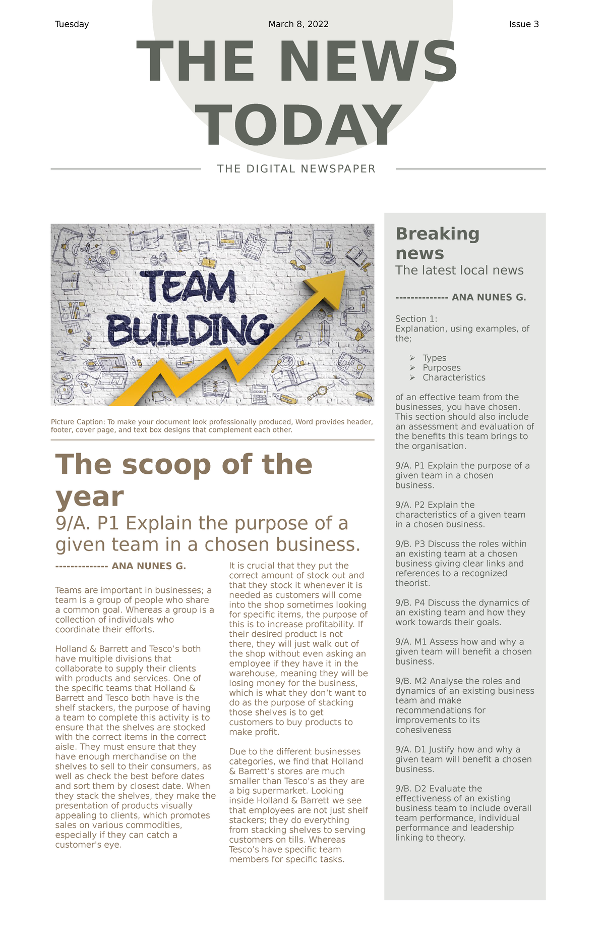 TASK 1 PART B Section 1 - newsletter version - Tuesday March 8, 2022 ...