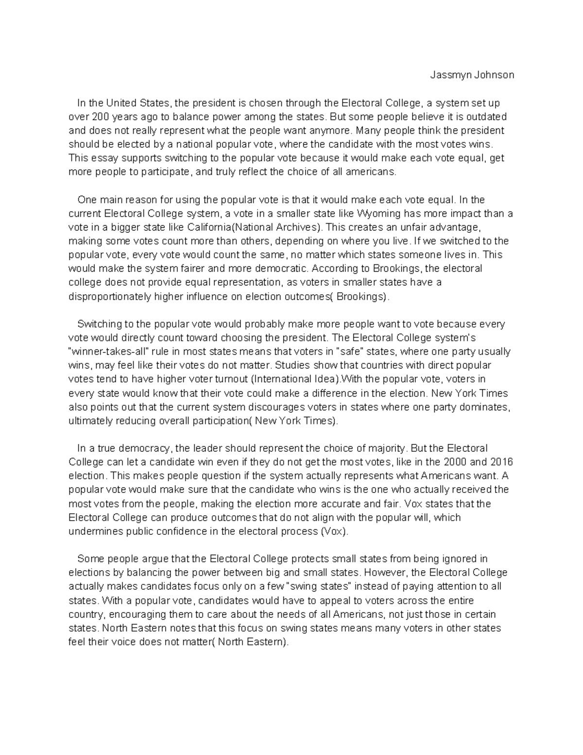 Electoral College - This is my Essay on why we should switch to the ...
