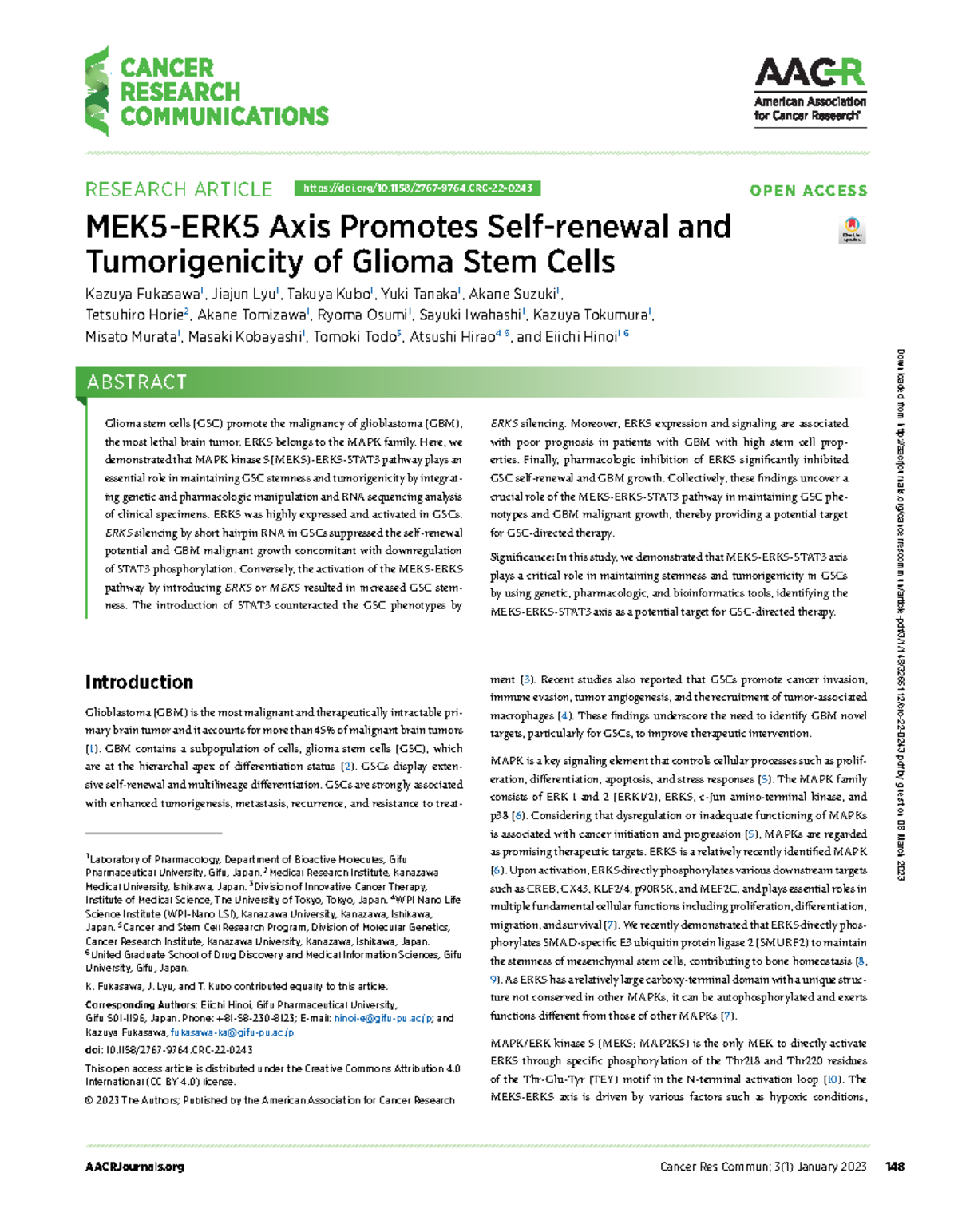 Crc-22-0243 - Paper - RESEARCH ARTICLE doi/10.1158/2767-9764.CRC-22 ...