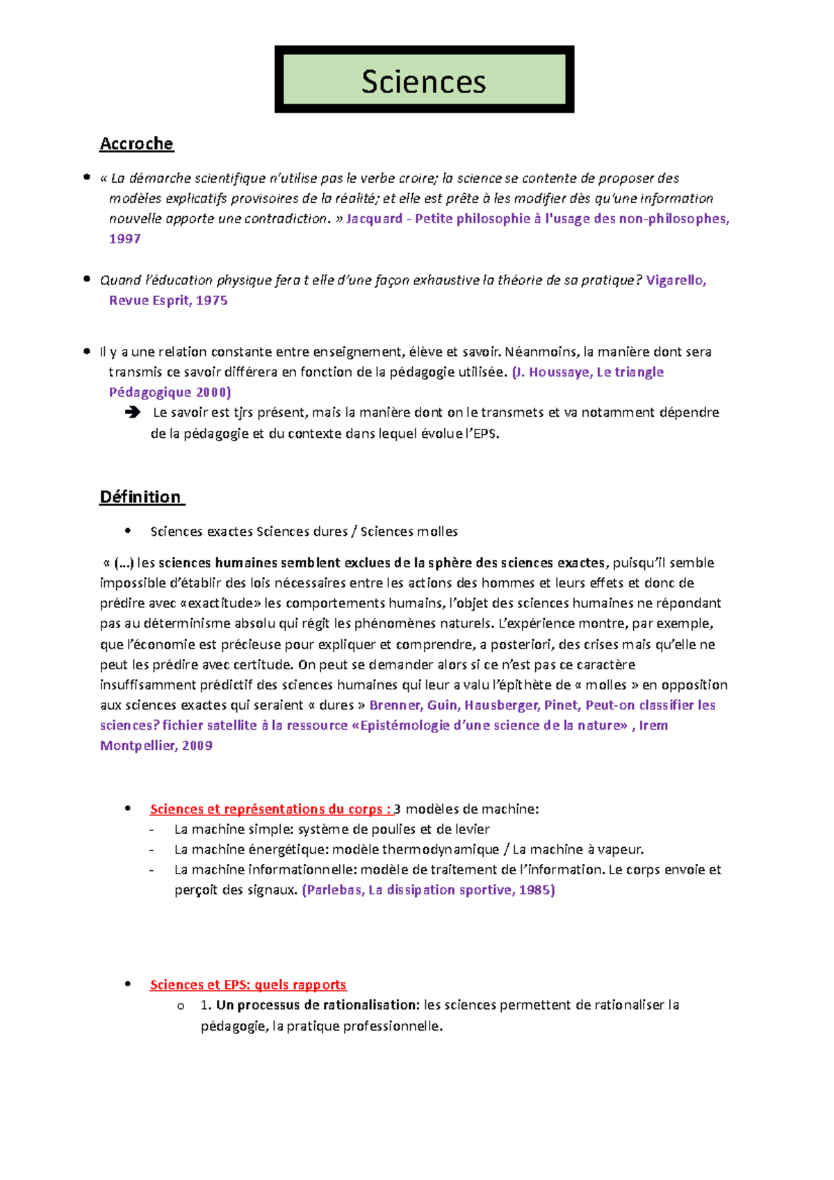 Fiche sciences - Accroche « La démarche scientifique n'utilise pas le ...