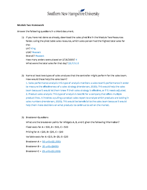 ACC 340 Module One Homework - ACC340 - SNHU - Studocu