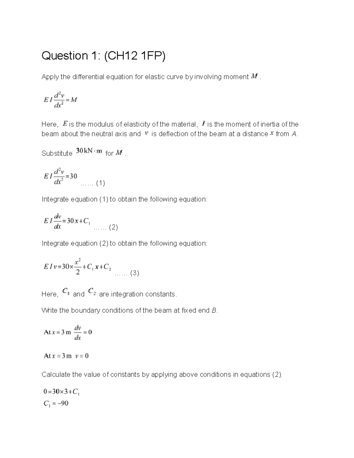 Solids 5 sol - Practice questions w/ solutions - Question 1: (CH12 1FP) Apply the differential ...