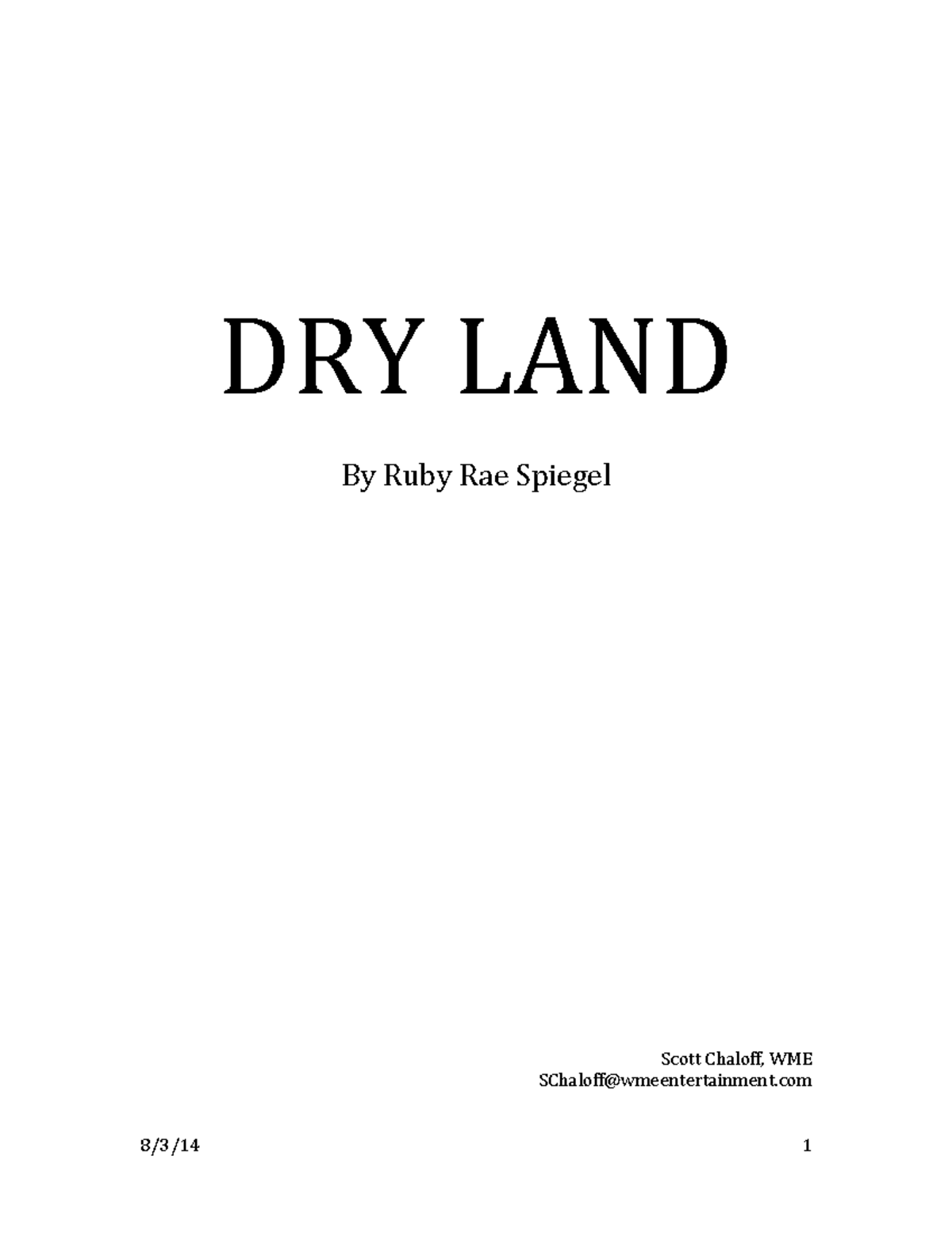 Spiegel, Ruby Rae - Dry Land - DRY LAND By Ruby Rae Spiegel Scott ...