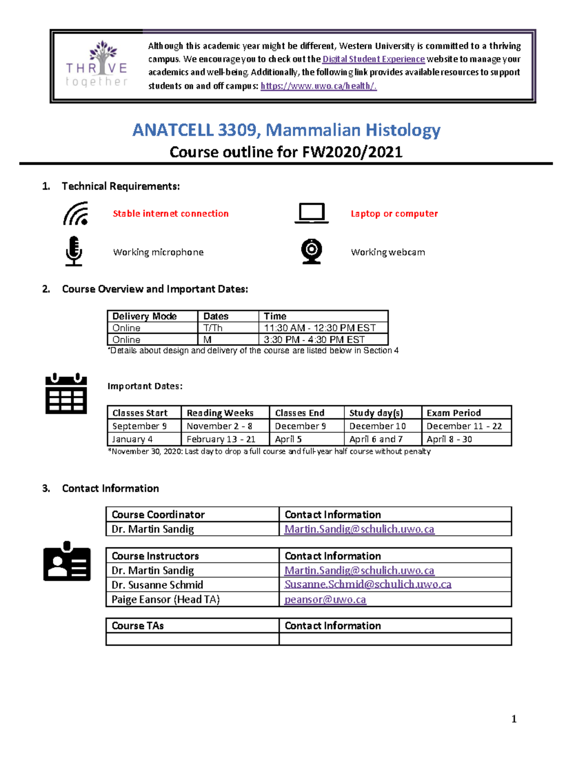 ACB3309+20-21+syllabus - ANATCELL 3309, Mammalian Histology Course ...