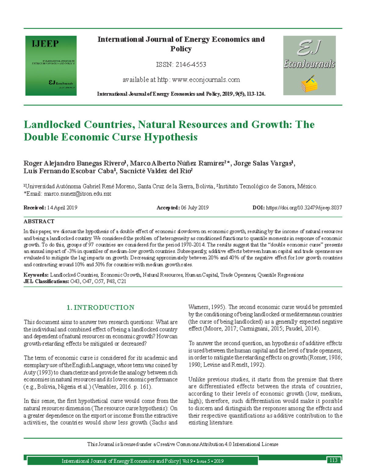Landlocked Countries Natural Resources a - International Journal of ...