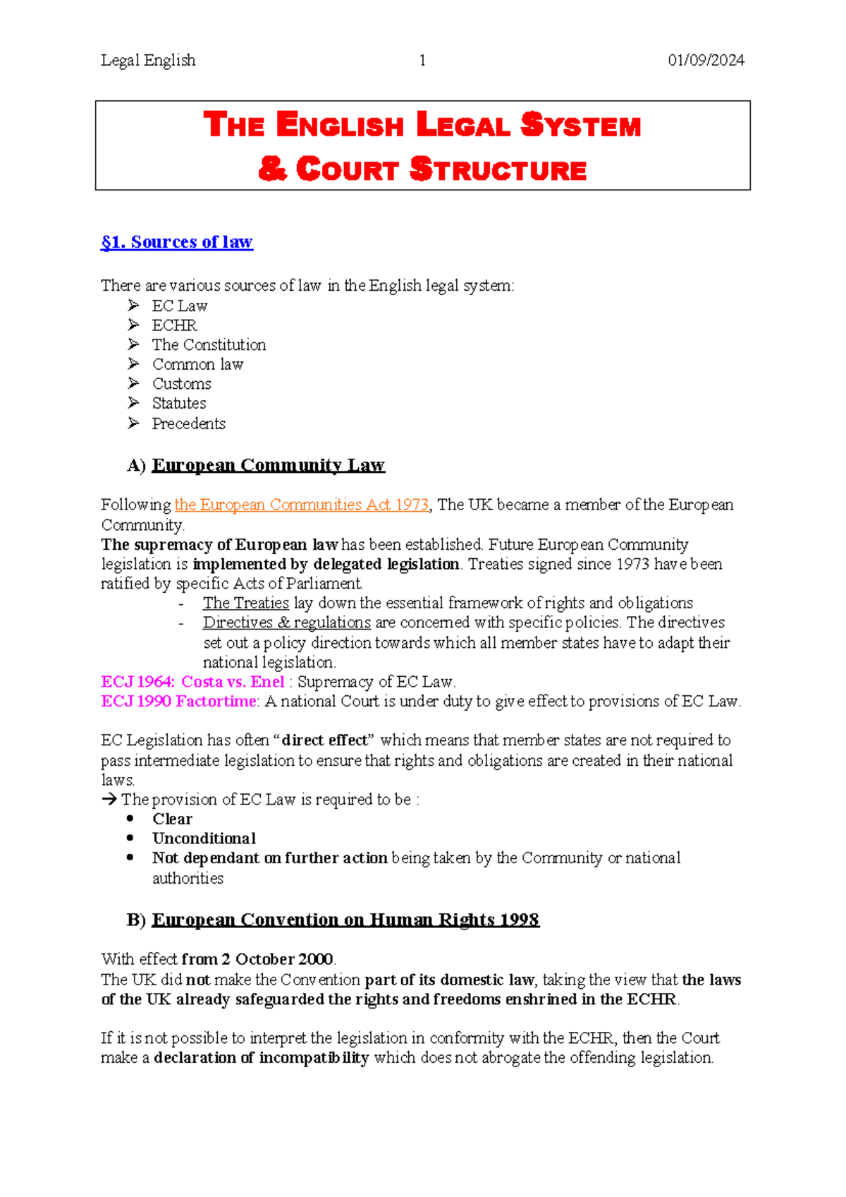 The English Legal System - THE ENGLISH LEGAL SYSTEM & COURT STRUCTURE ...