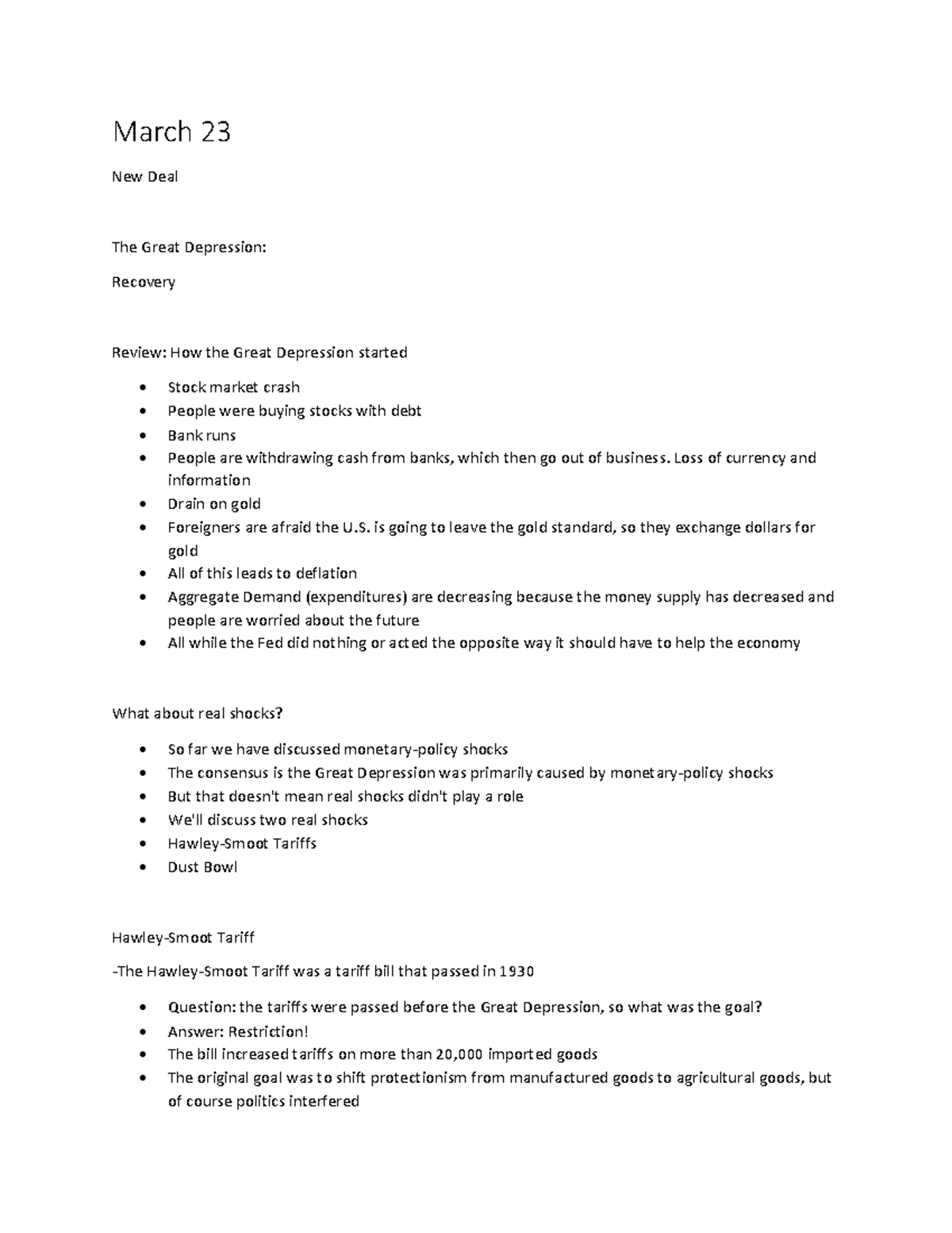 New Deal - This set of notes consists of an overview of The New Deal ...