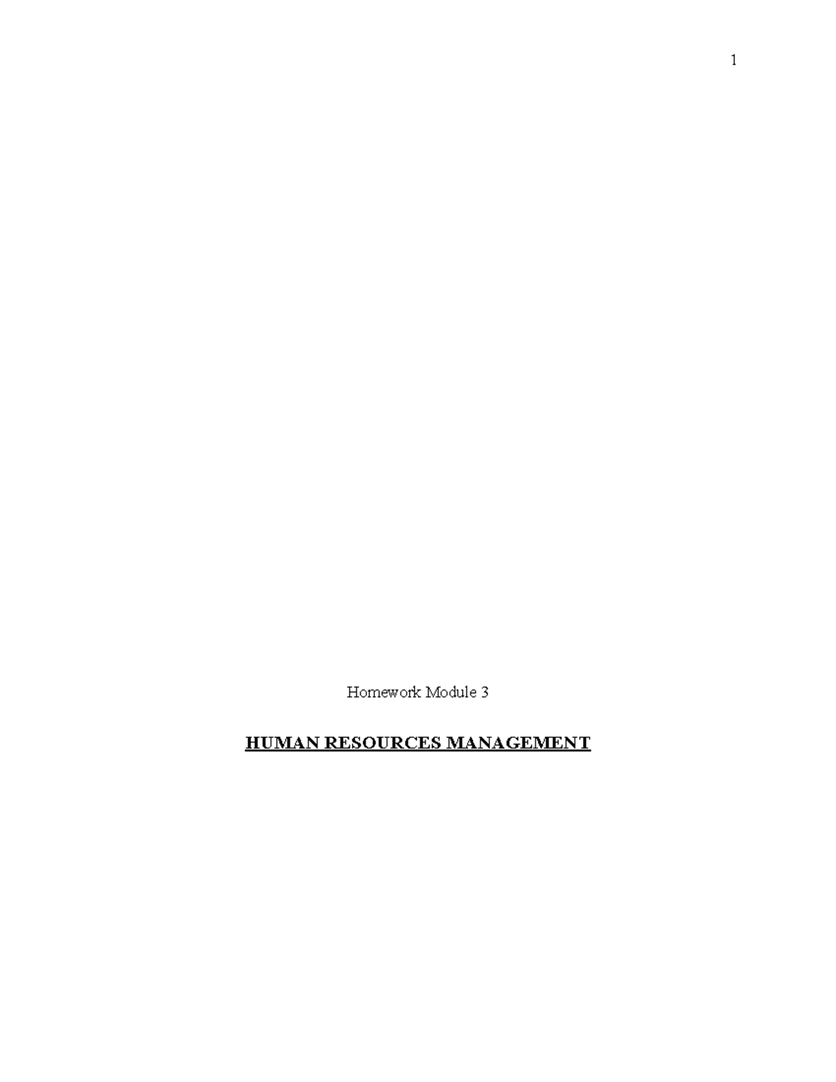 Module 3 Homework Hr Management 1 Homework Module 3 Human Resources