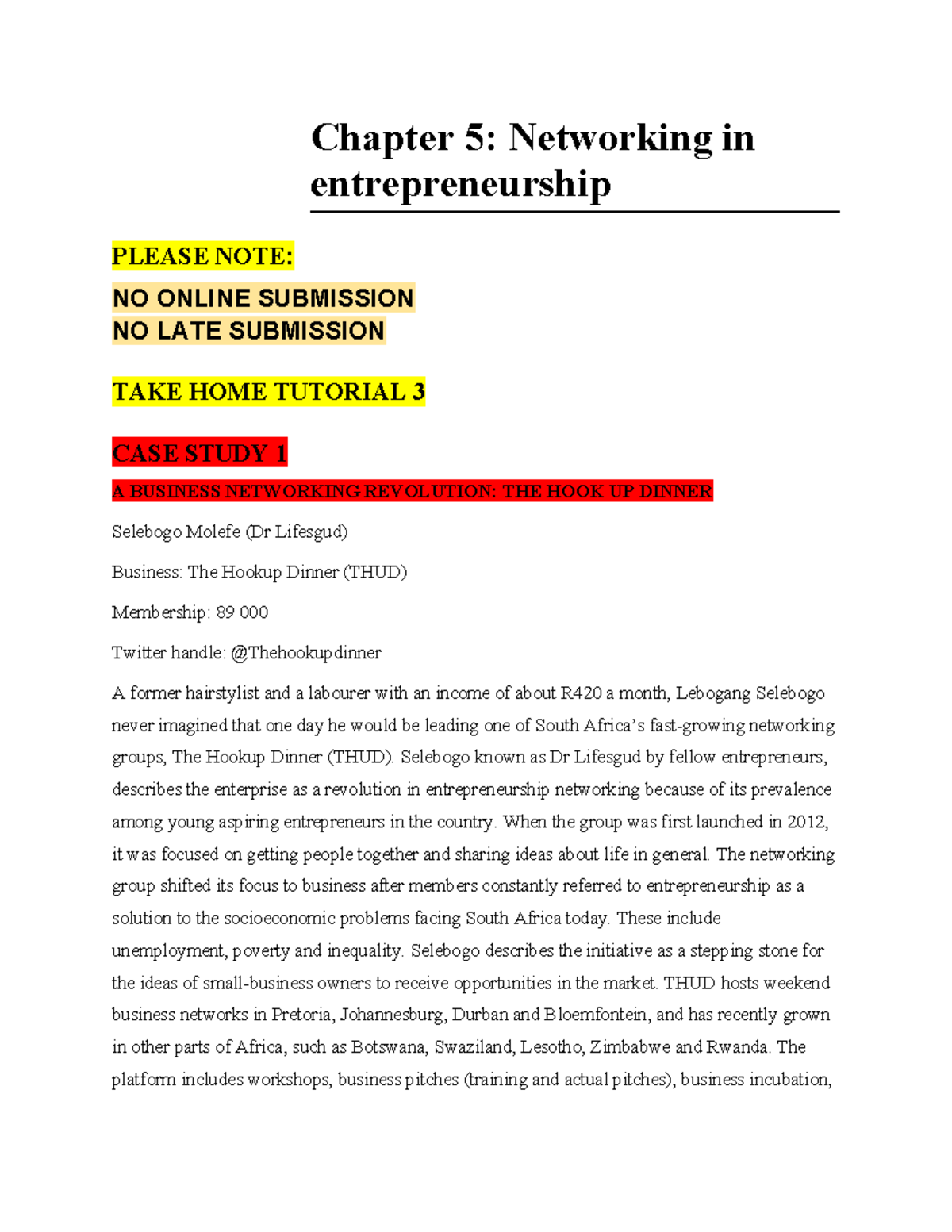 Chapter 5 Networking in entrepreneurship - Chapter 5: Networking in ...