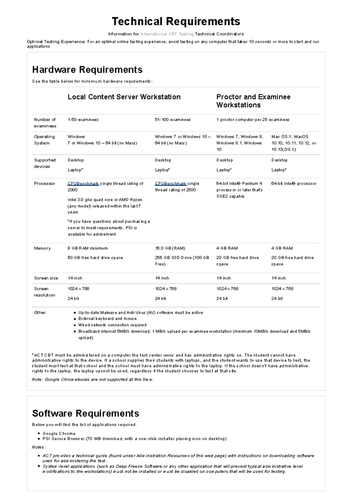 Technical Requirements ACT - Technical Requirements Information for ...