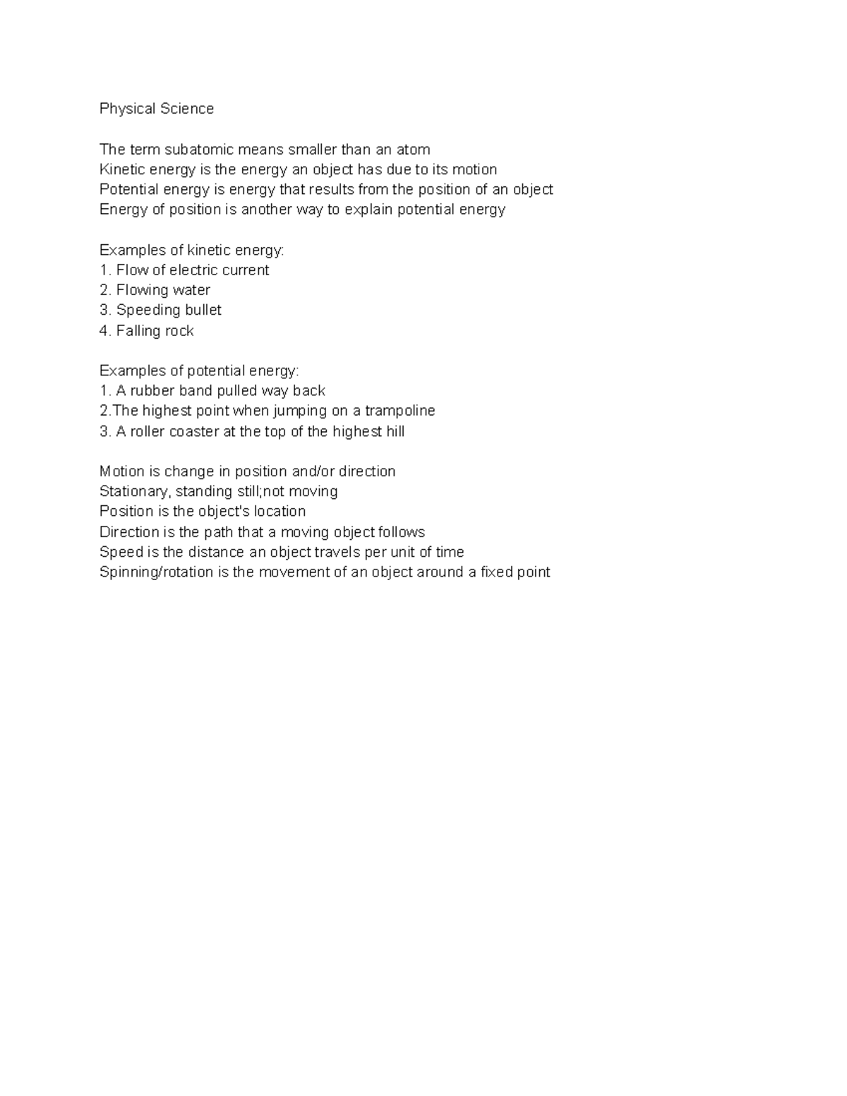 Untitled document-14 - It is the basic Physical Science vocabulary ...