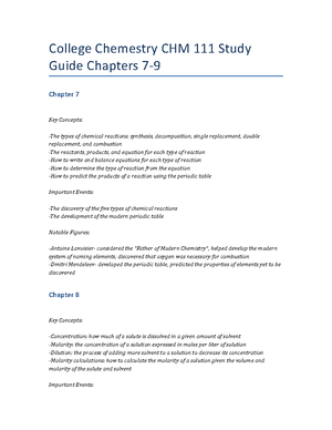 Chemistry 111 Study Guide Chapters 22-24 - Chemistry 111 Study Guide ...