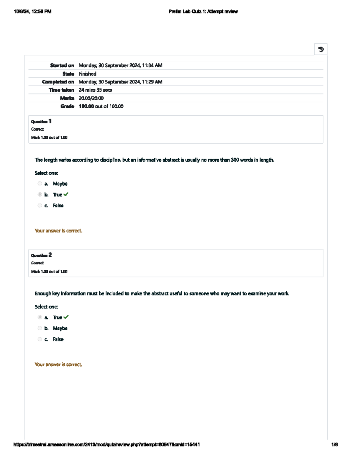 Cstw2 Prelim Quiz1 Practical 1258 Pm Prelim Lab Quiz 1 Attempt Review Started On Monday
