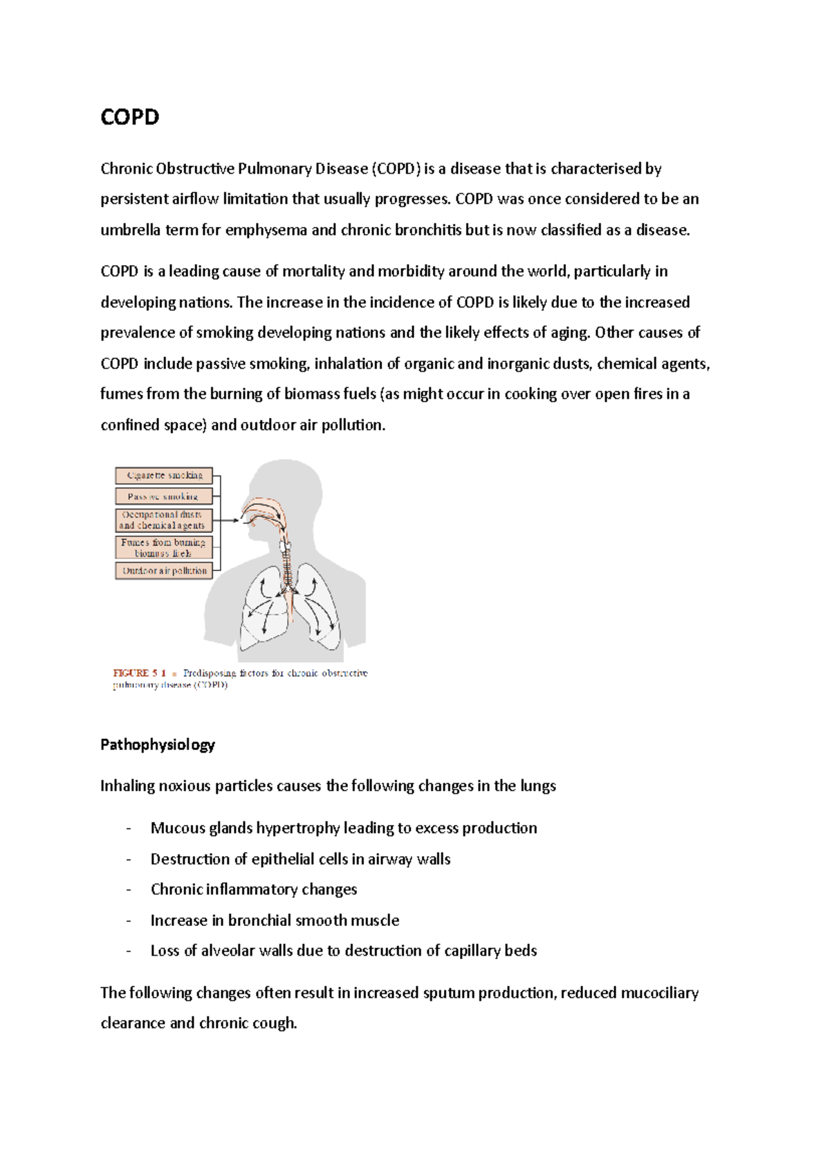 COPD - Cheat Sheet and Problem List COPD - COPD Chronic Obstructive ...