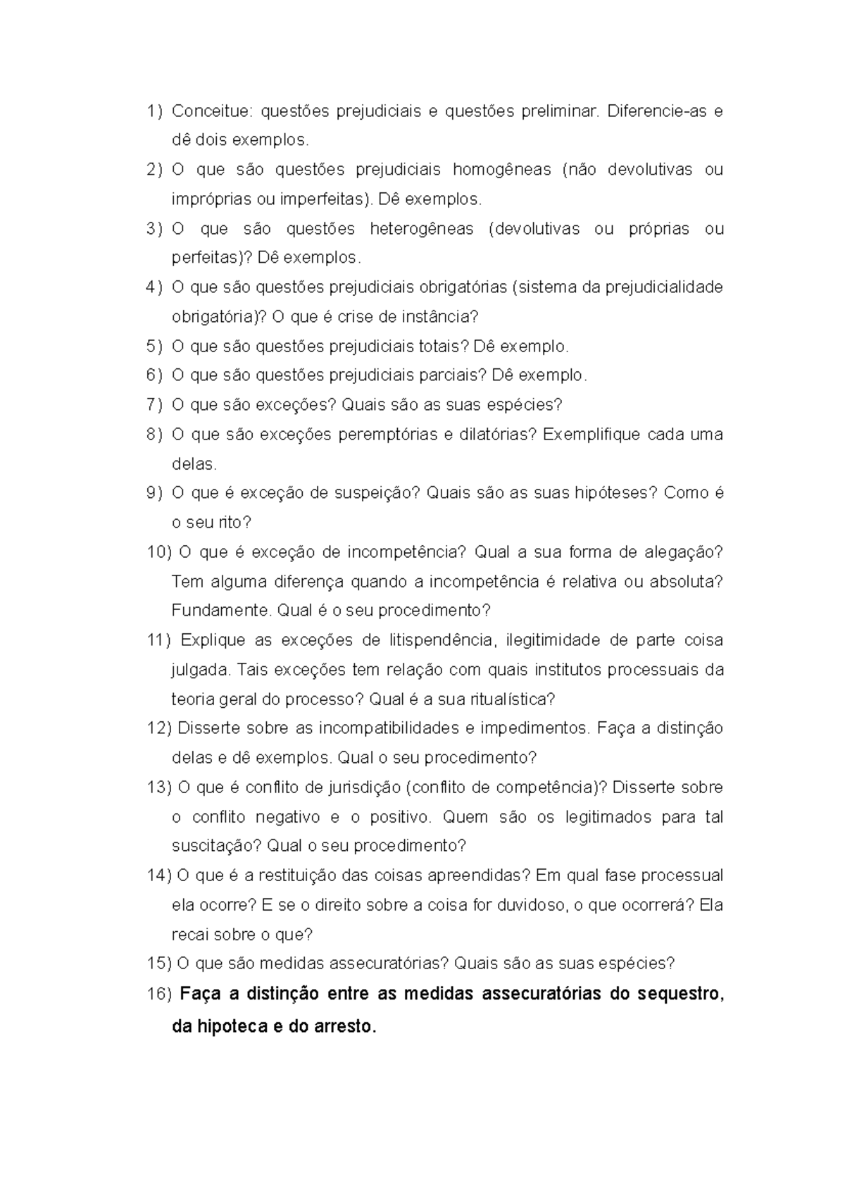 Trabalho CPP - atividade de processo penal - Conceitue: questões prejudiciais e questões ...