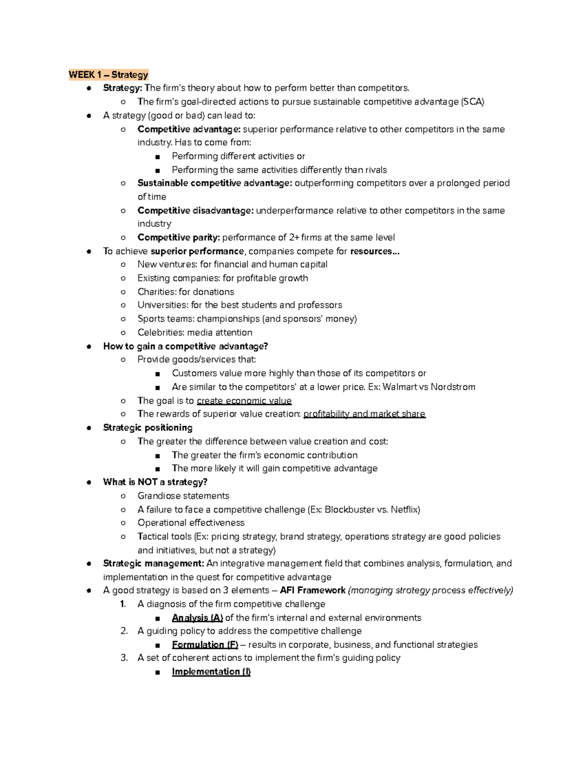 MGT 401 - Exam 1 - In this review you will find every single piece of ...