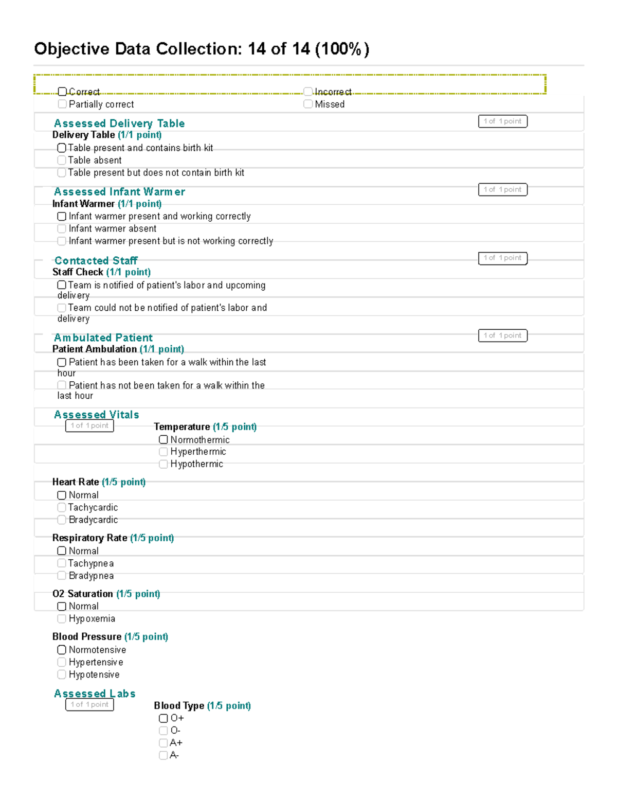 346 Non-Reassuring Fetal Status objective SH - Objective Data ...