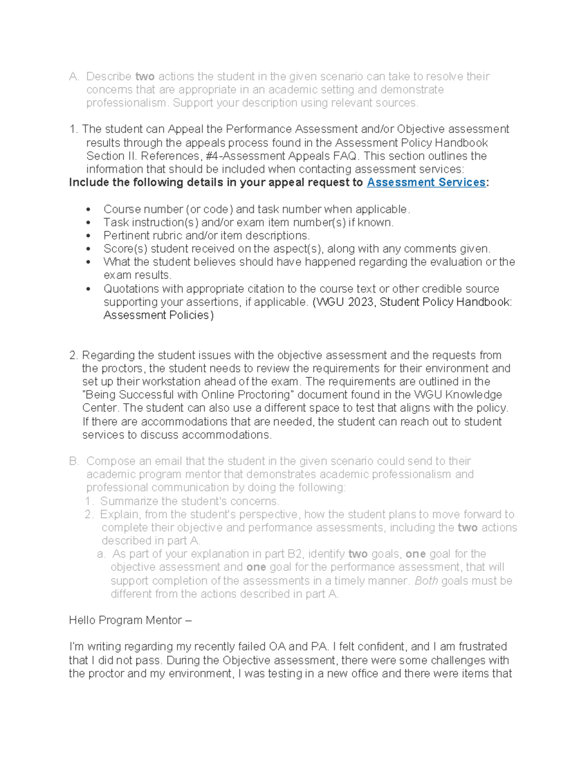 D389 Task 2 - Task 2 - writing a professional email. They're looking ...