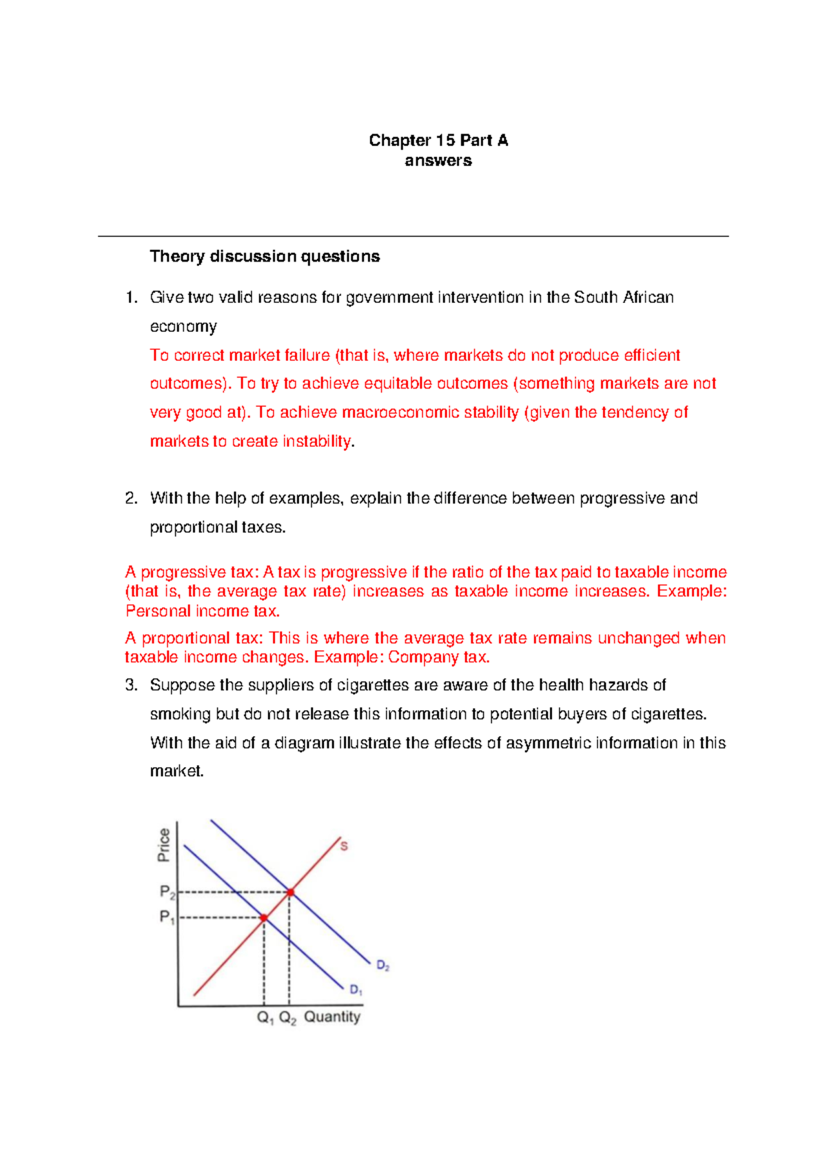 Chapter 15 Tutorial Part A Memo Chapter 15 Part A Answers Theory Discussion Questions Give