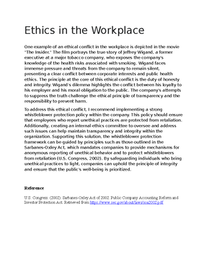 [Solved] Share an example of an ethical conflict in a specific ...