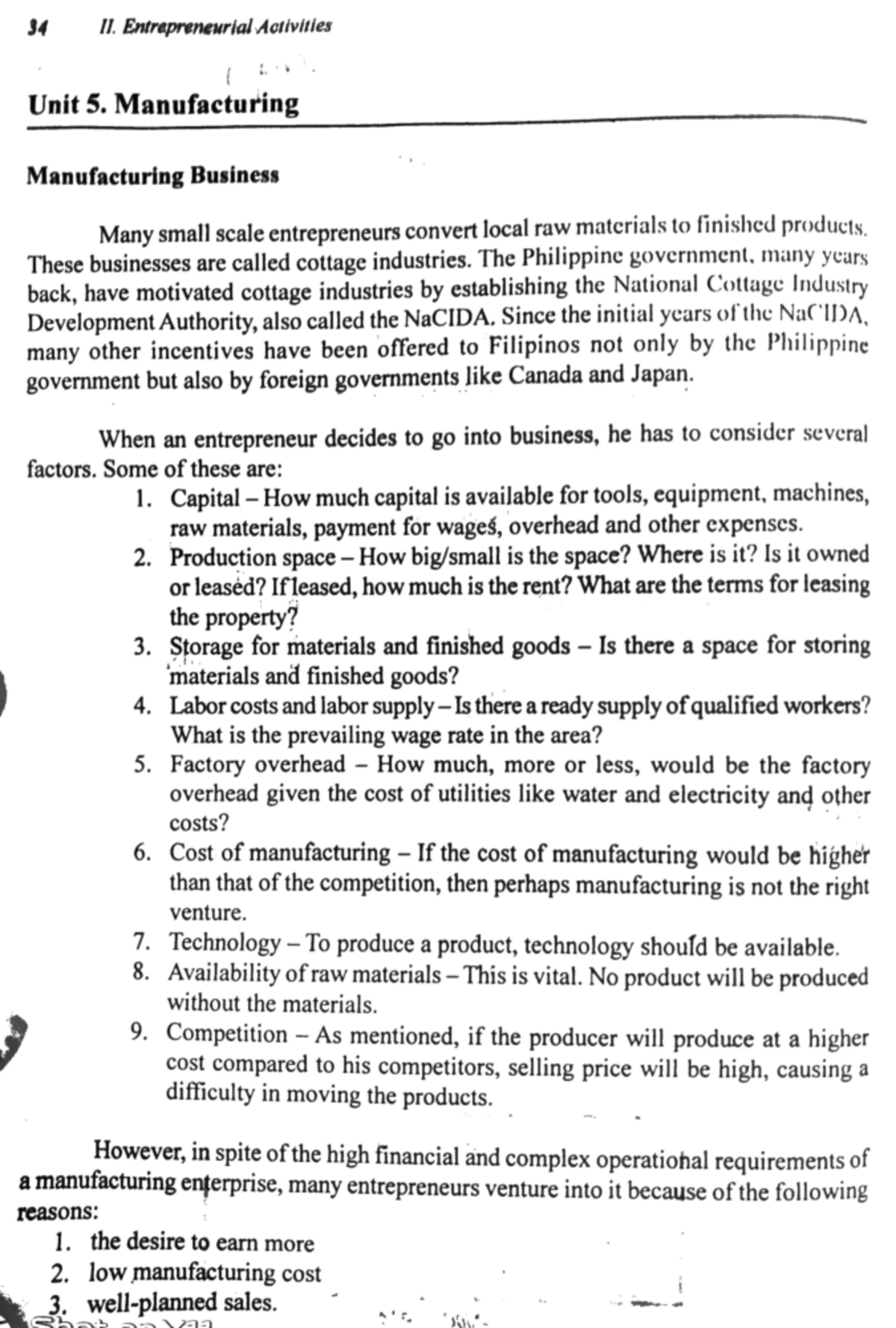 Manufacturing-Notes - the entrepreneurial mind - Entrepreneurship - Studocu