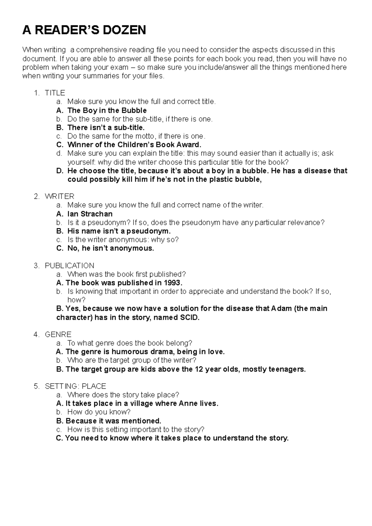 A Reader's dozen - ddddd - A READER’S DOZEN When writing a ...