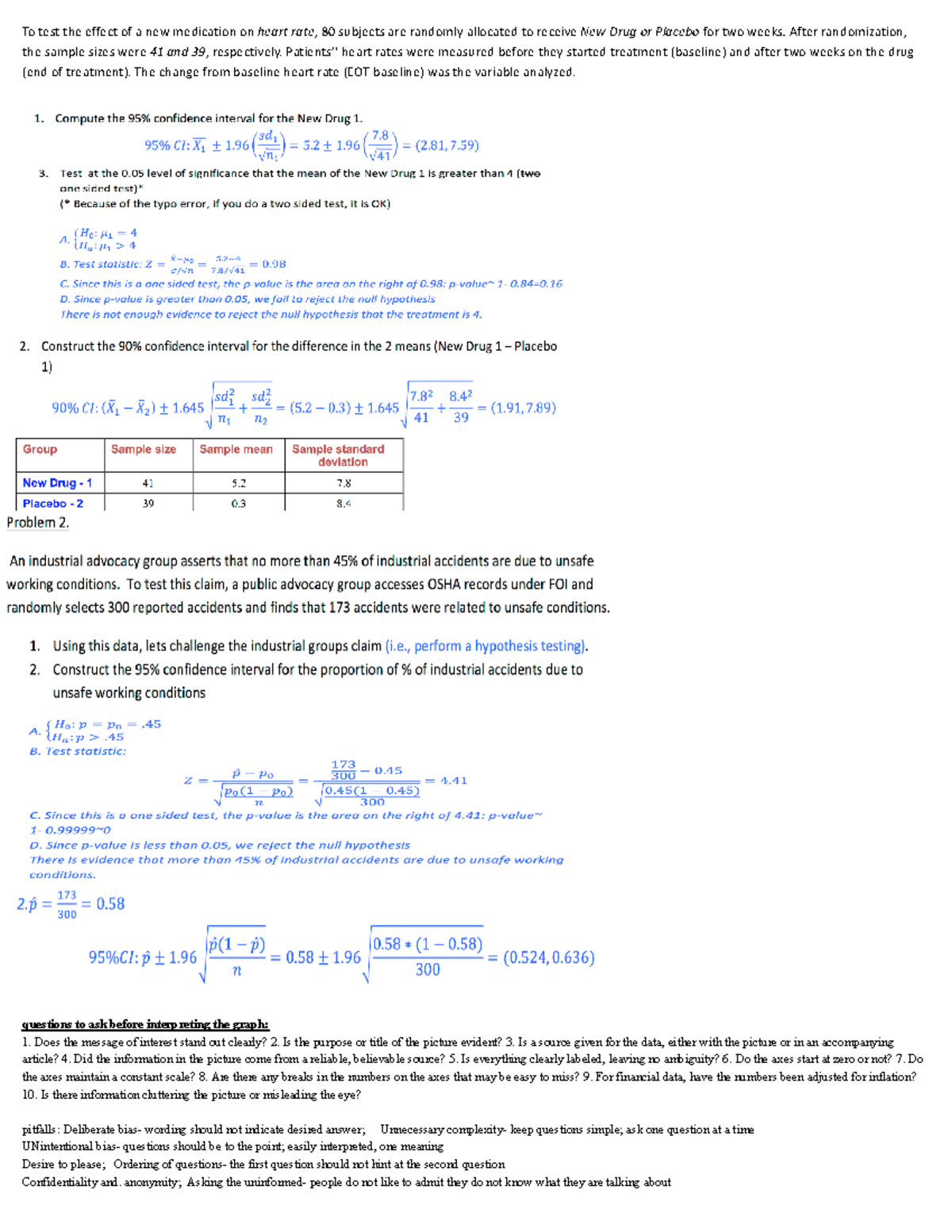 Introduction to Statistical Reasoning - cheat sheet - / To test the ...