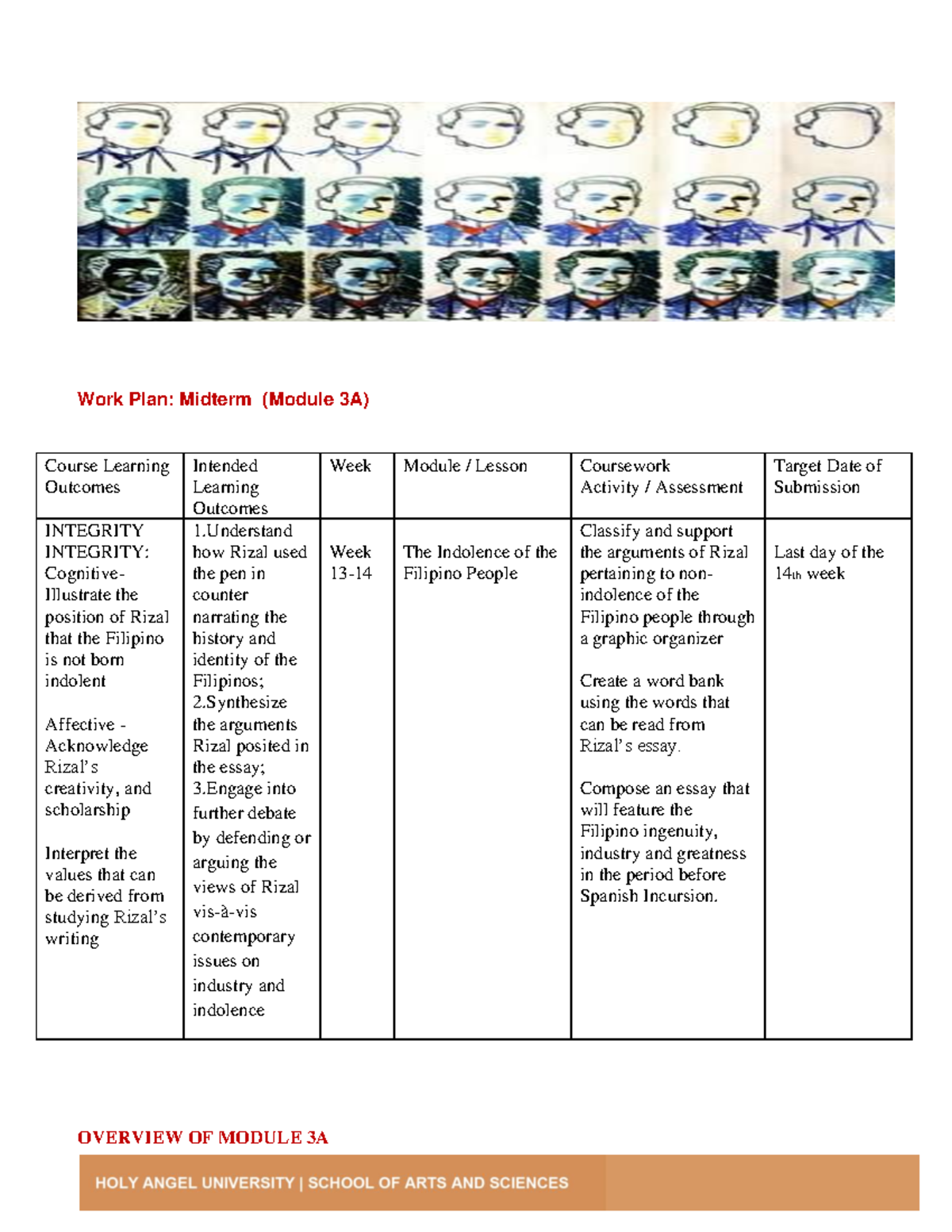 Module 3 - Work Plan: Midterm (Module 3A) OVERVIEW OF MODULE 3A Course ...